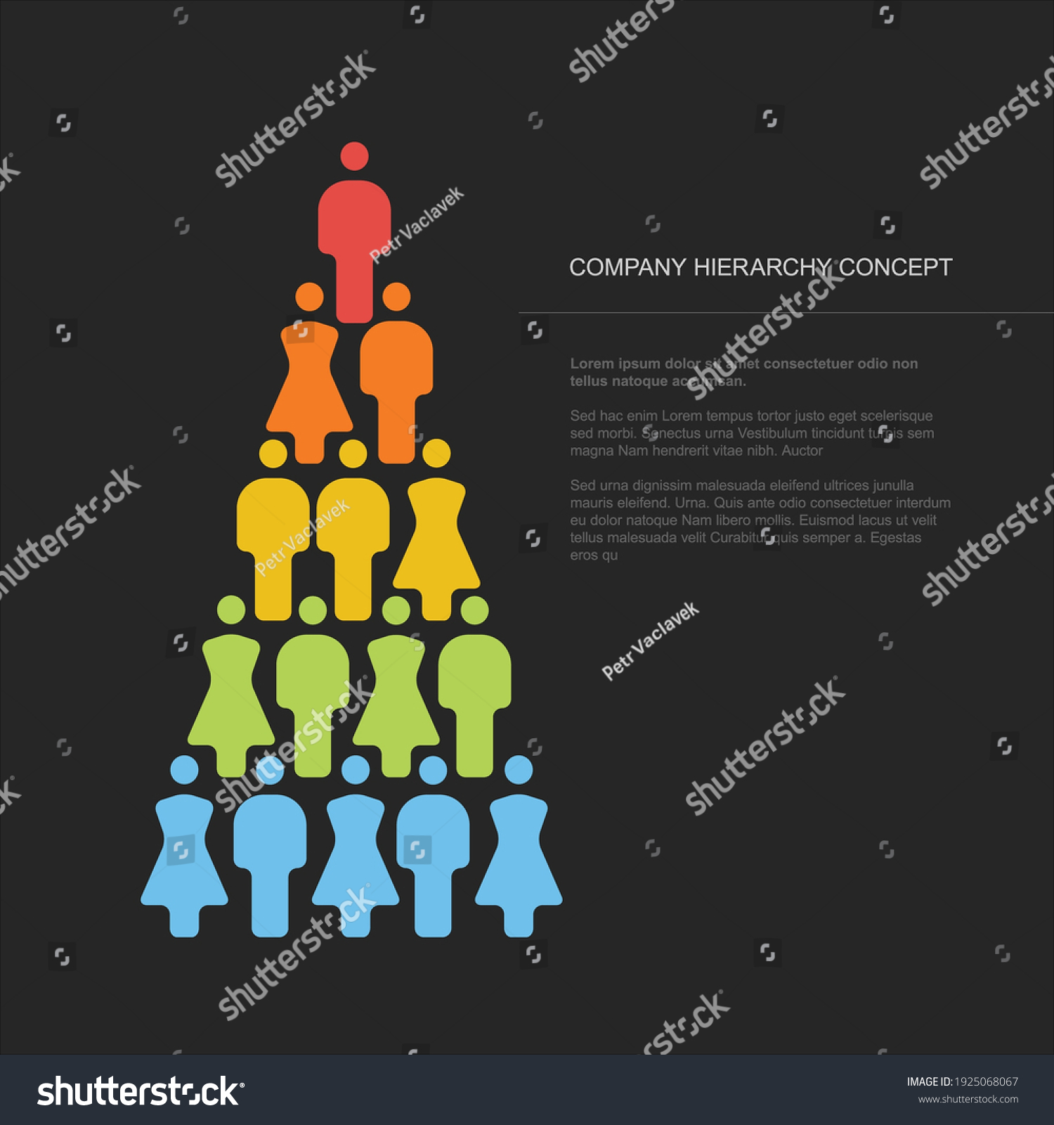 Estructura piramidal de jerarquías de personas:: vector de stock (libre ...
