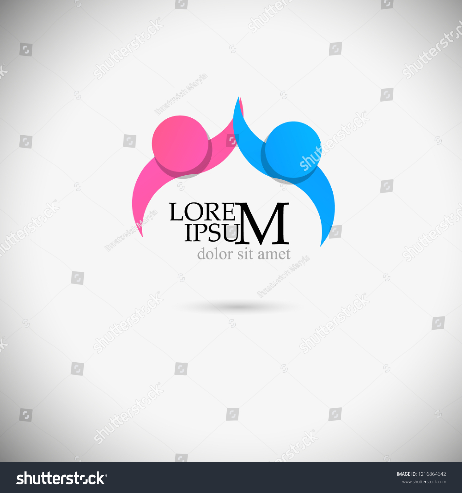People Hold Hands Logo Vector: เวกเตอร์สต็อก (ปลอดค่าลิขสิทธิ์) 1216864642