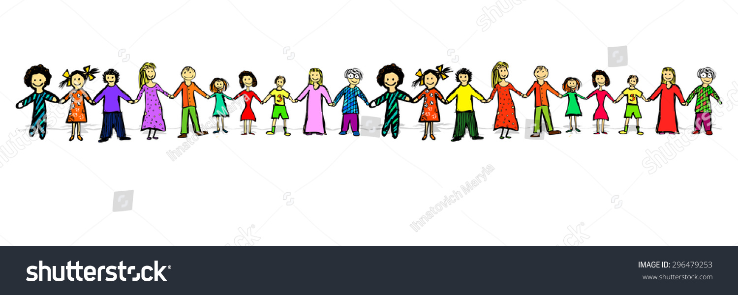People Hold Hands Vector Stock Vector (Royalty Free) 296479253 ...