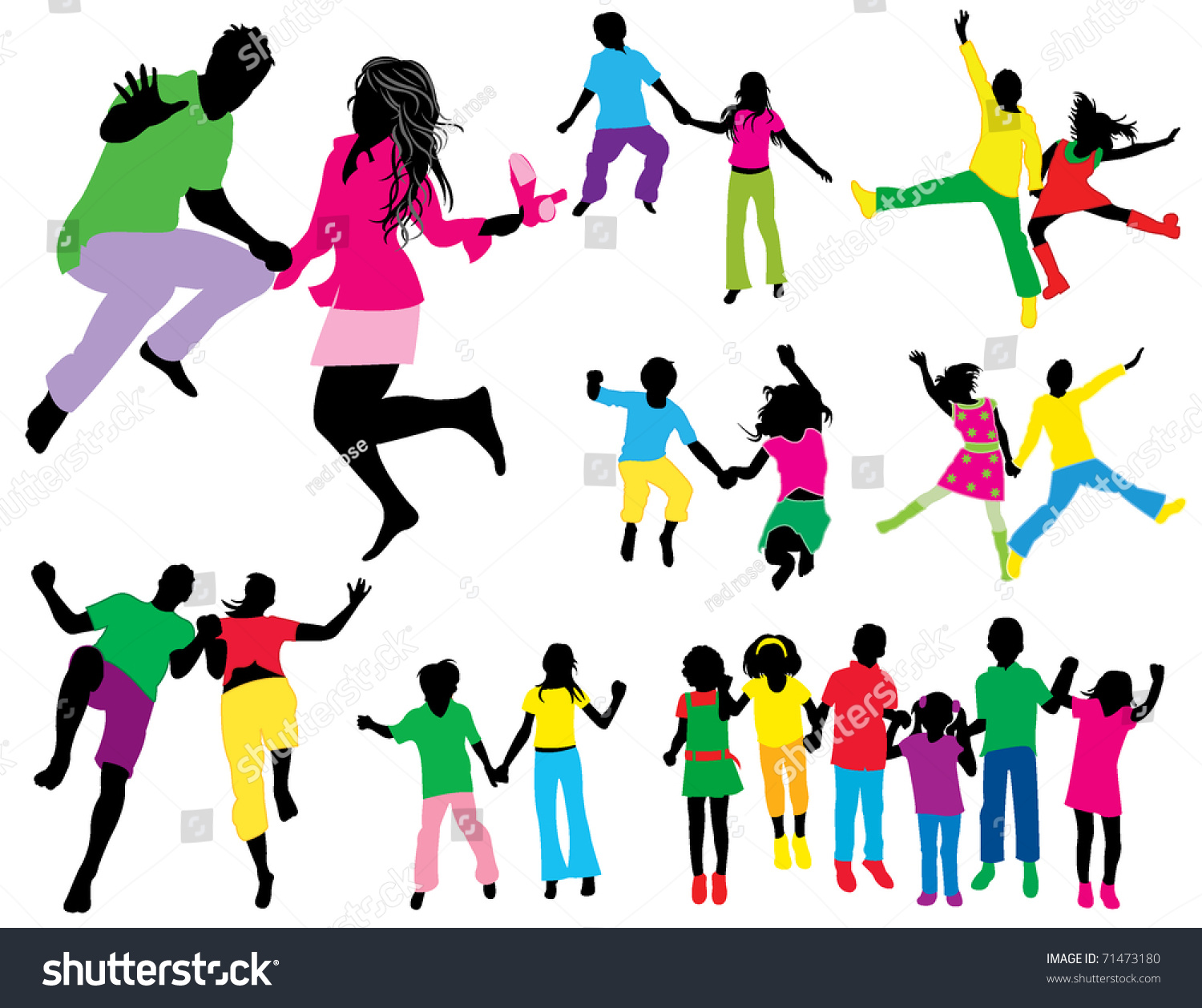 People Holding Hands Stock Vector Illustration 71473180 : Shutterstock