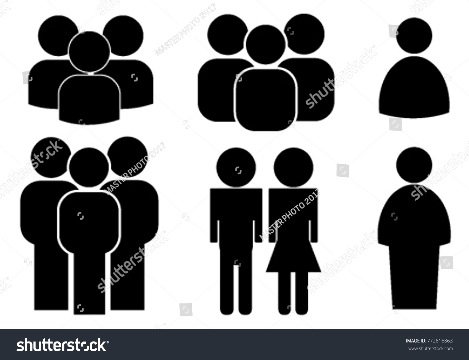 People Icon Collection Design By Vector: เวกเตอร์สต็อก (ปลอดค่า ...