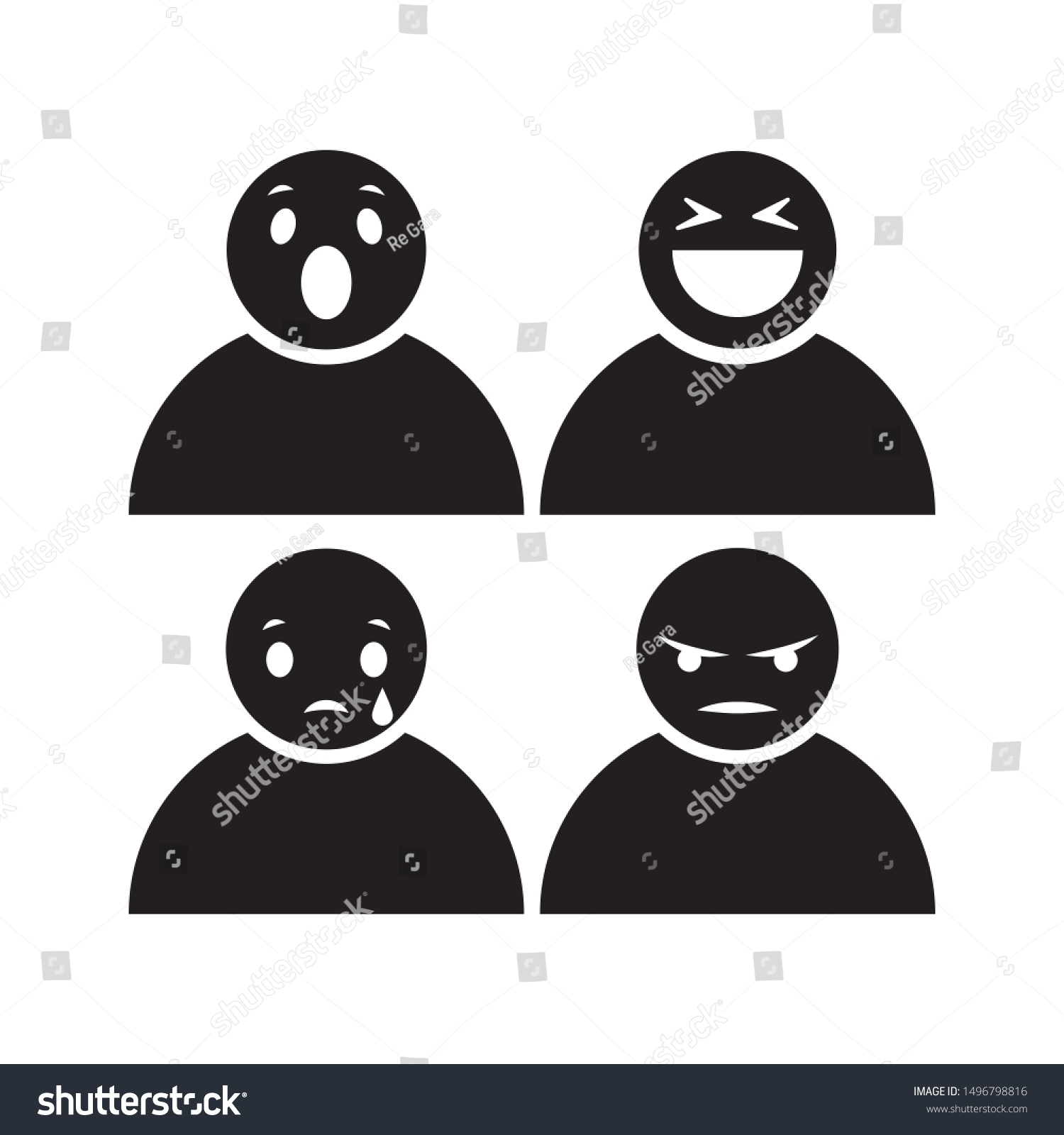 People Icon Expression Face Vector Illustration Stock Vector (Royalty ...