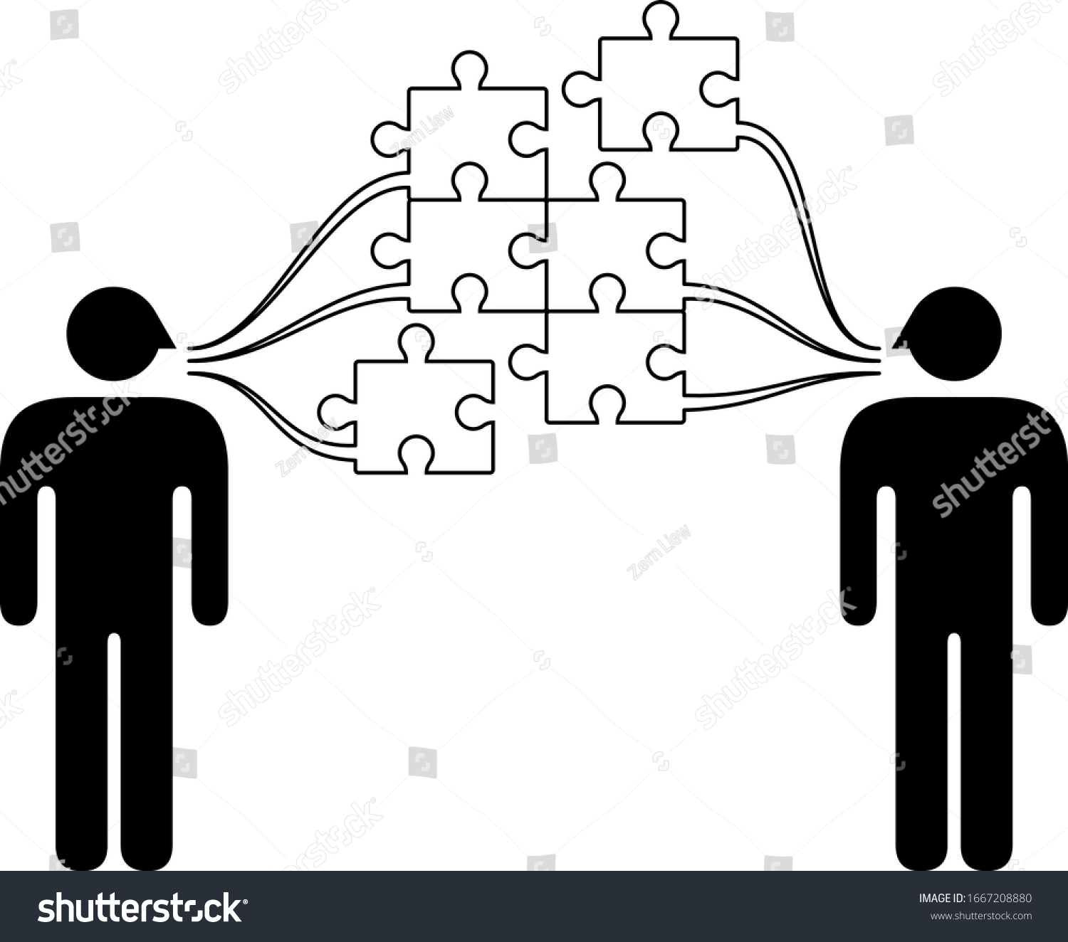 People Icon 2person Brainstorming Idea Development Stock Vector ...