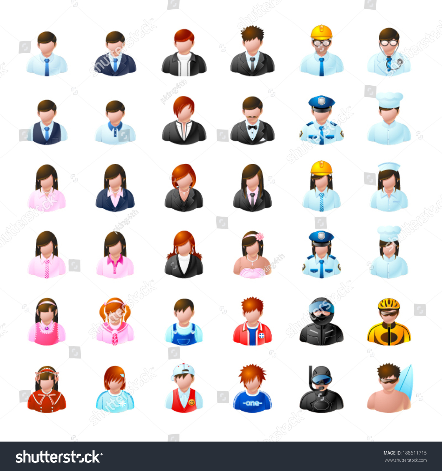 People Icon Set: เวกเตอร์สต็อก (ปลอดค่าลิขสิทธิ์) 188611715 | Shutterstock
