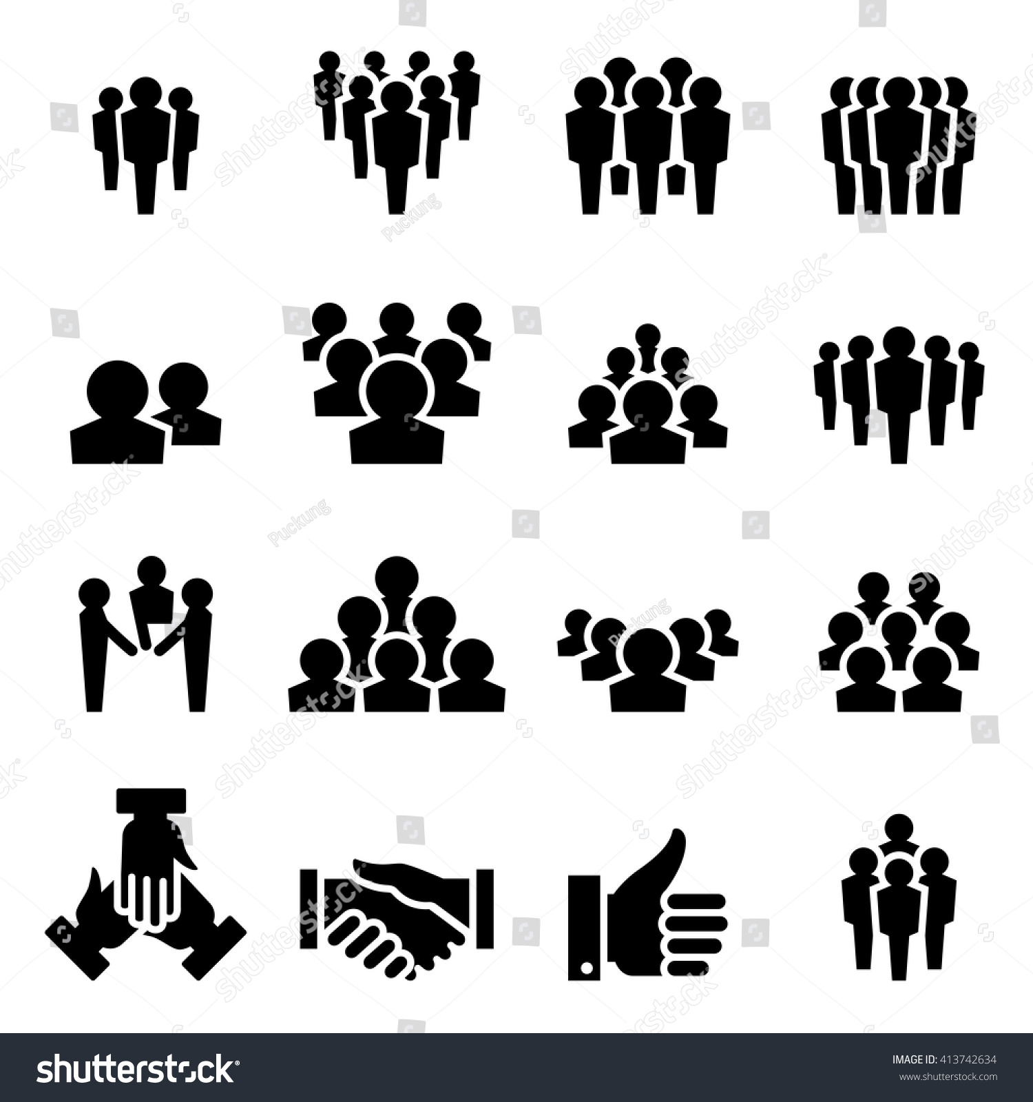 People Icon Set Stock Vector (Royalty Free) 413742634 | Shutterstock