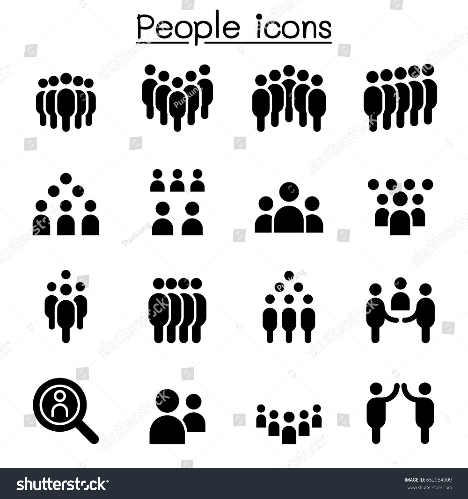 Icono de personas conjunto ilustración vectorial: vector de stock ...