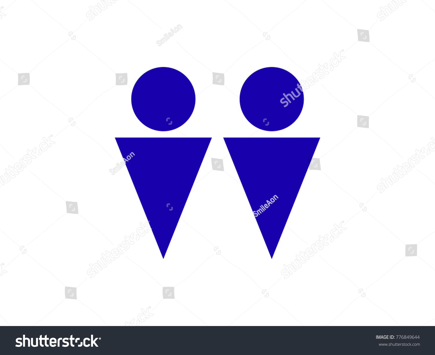People Icon Vector Blue Triangle Shape Stock Vector (Royalty Free ...