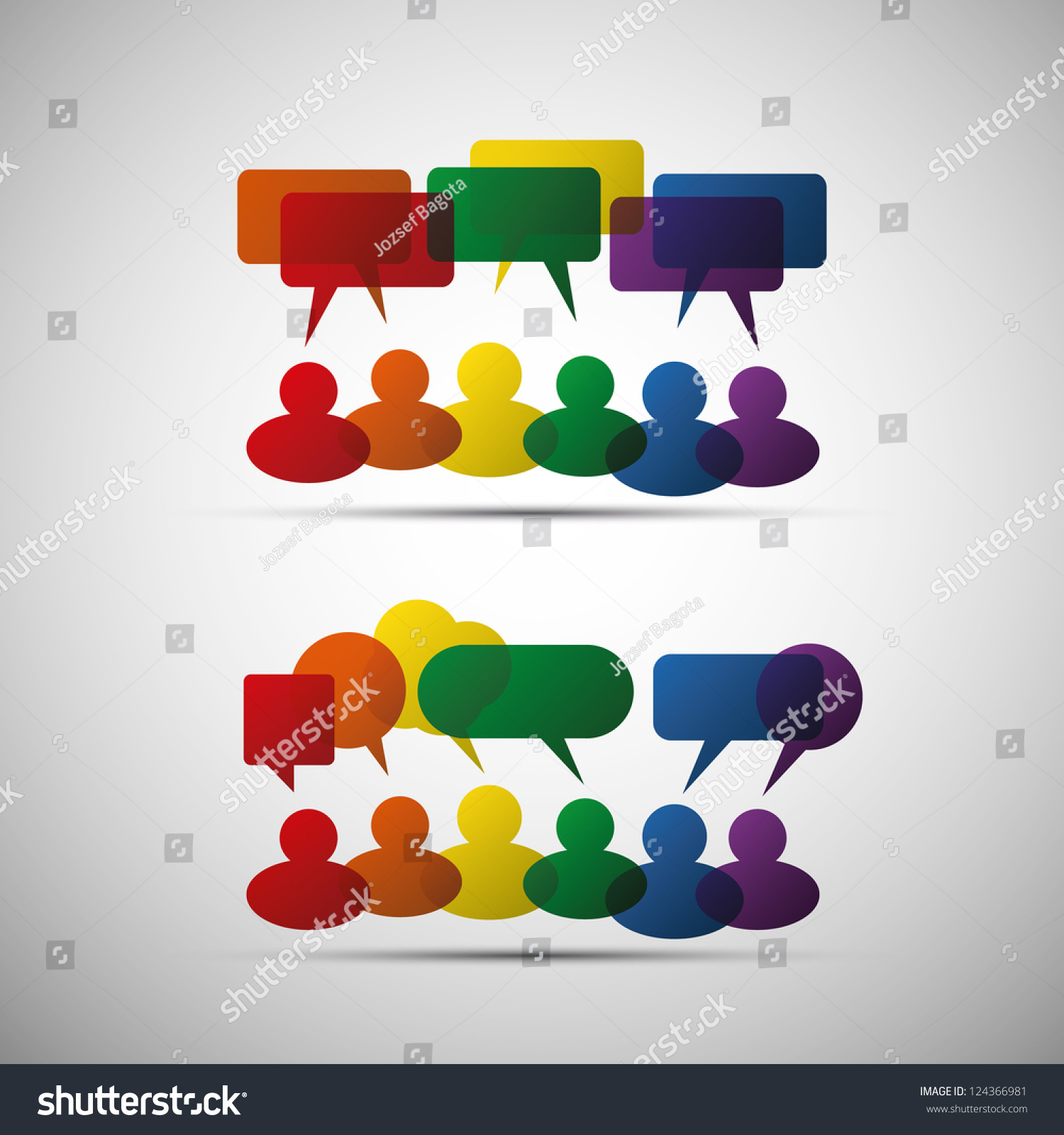 People Icons Speech Bubbles Stock Vector (Royalty Free) 124366981 ...