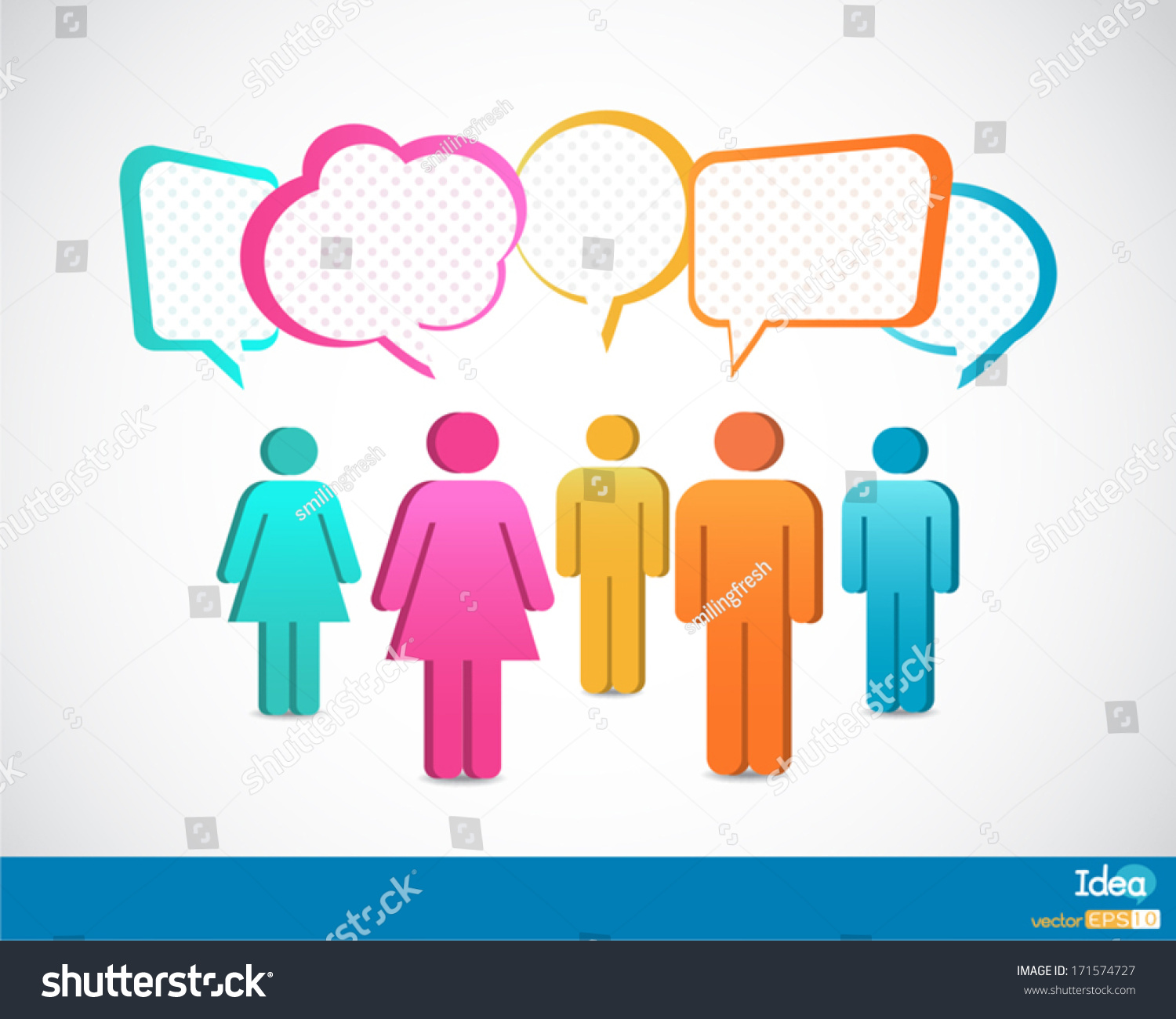 People Icons Talking Speech Bubbles Stock Vector (Royalty Free) 171574727
