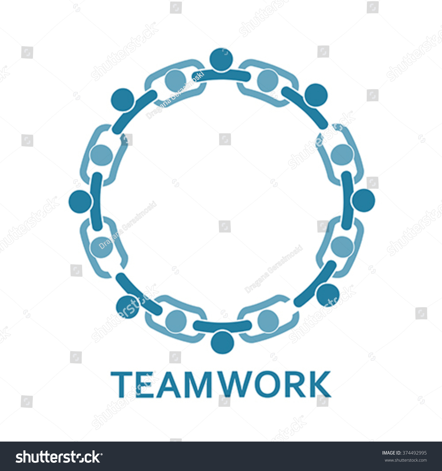 People Chain Teamwork Vector Stock Vector (Royalty Free) 374492995 ...