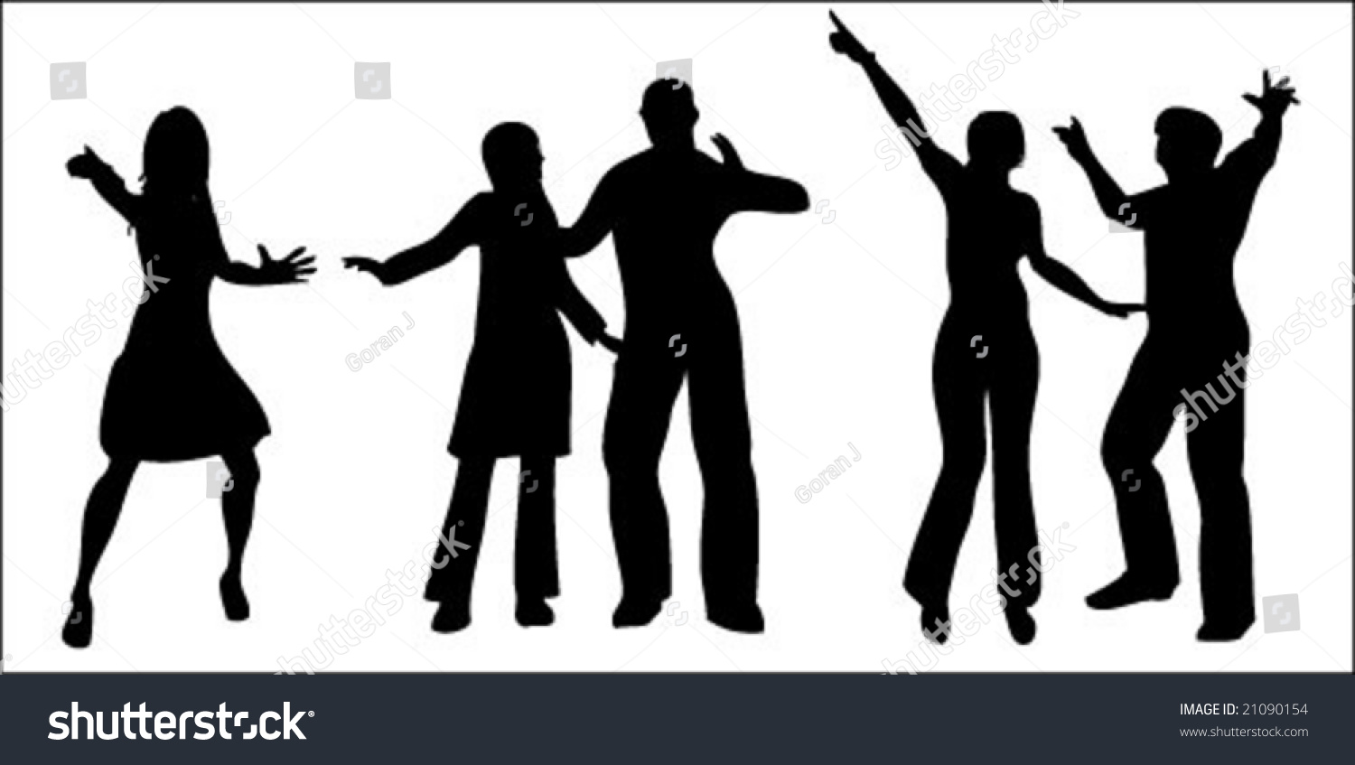People Panic Silhouette Vector: vetor stock (livre de direitos ...
