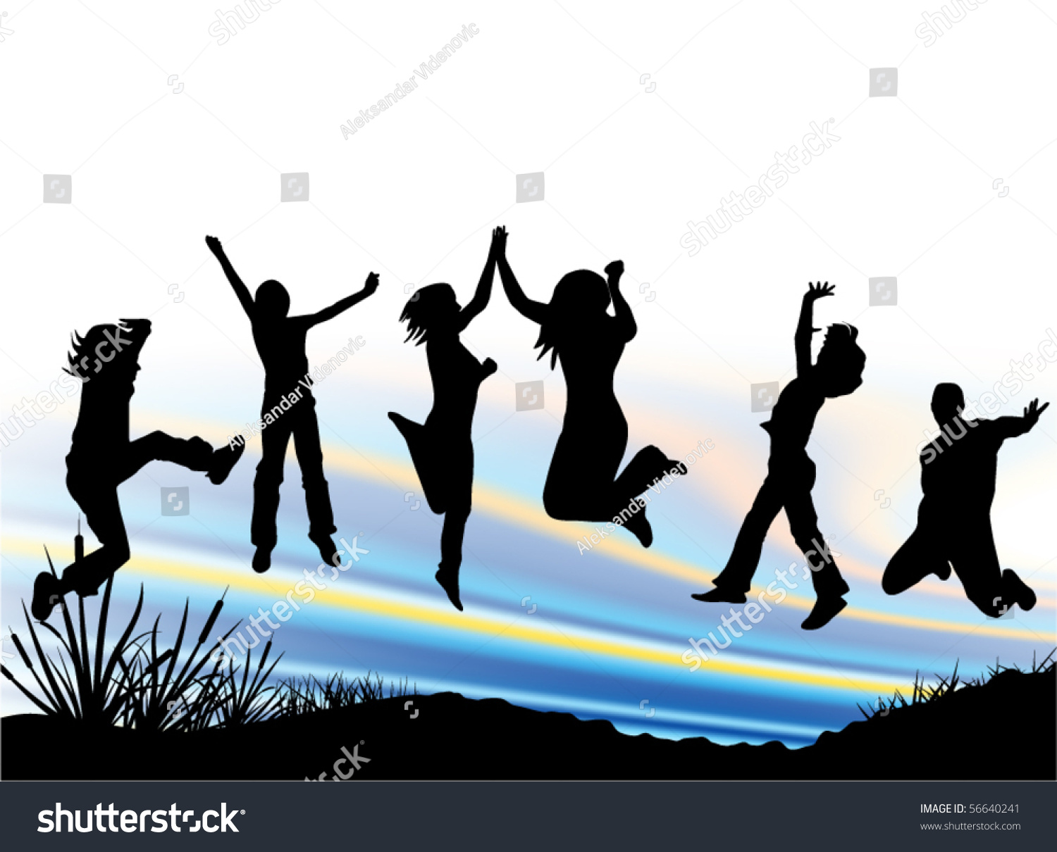People Jumping Stock Vector (Royalty Free) 56640241 | Shutterstock