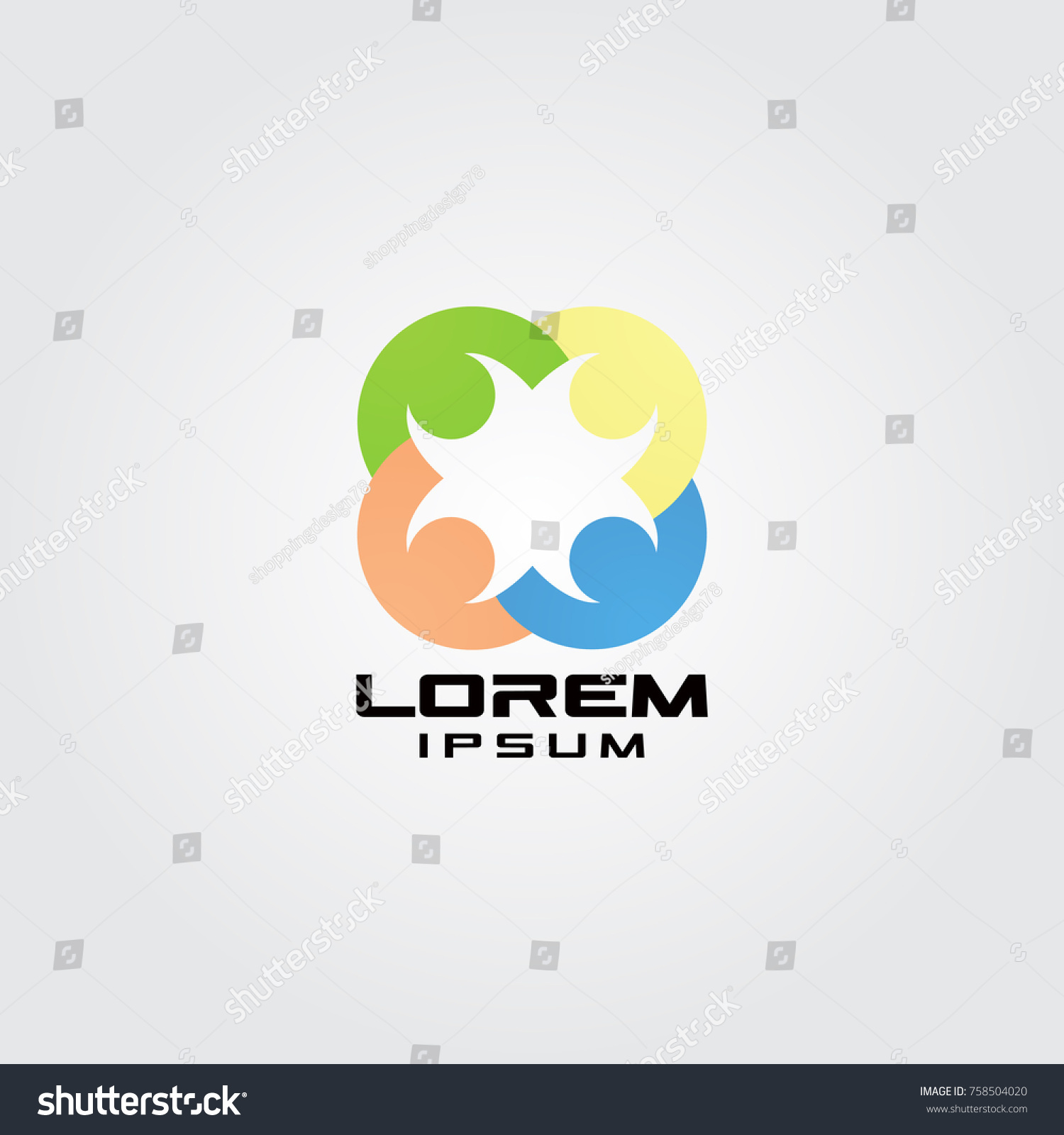 People Link Logo Stock Vector (Royalty Free) 758504020