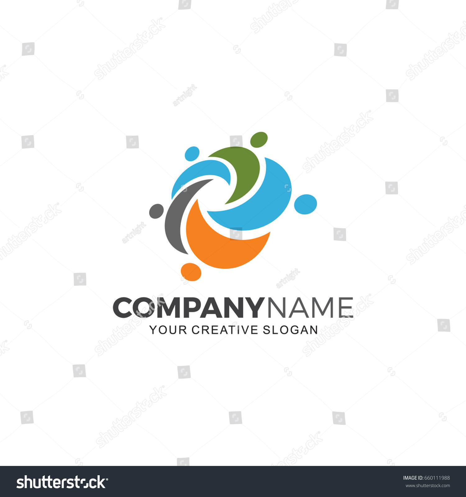 People Link Logo Vector Illustration: vector de stock (libre de ...