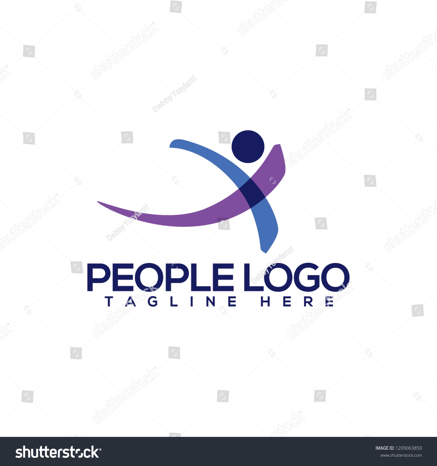 People Logo Design Stock Vector (Royalty Free) 1209063850
