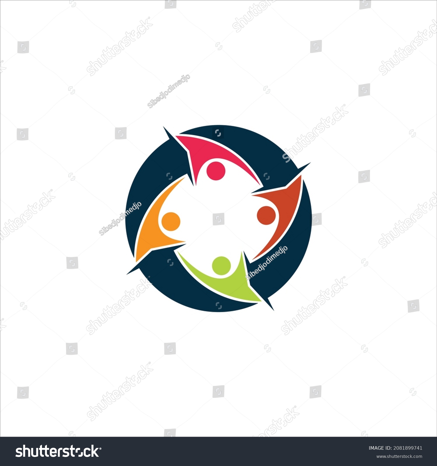 People Logo Vector Connection Template Stock Vector (Royalty Free ...