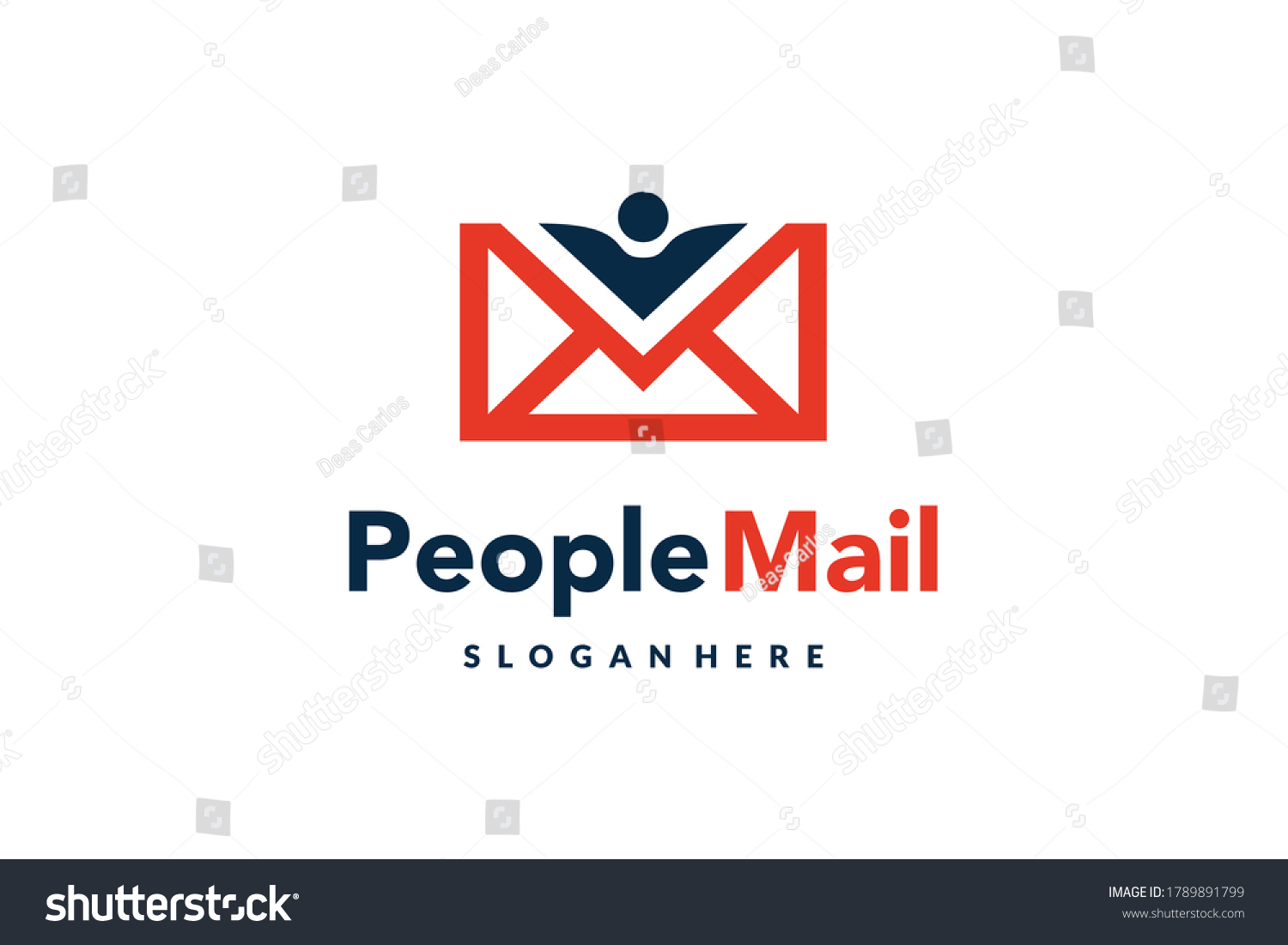 People Mail Logo Design Vector Template Stock Vector (Royalty Free ...