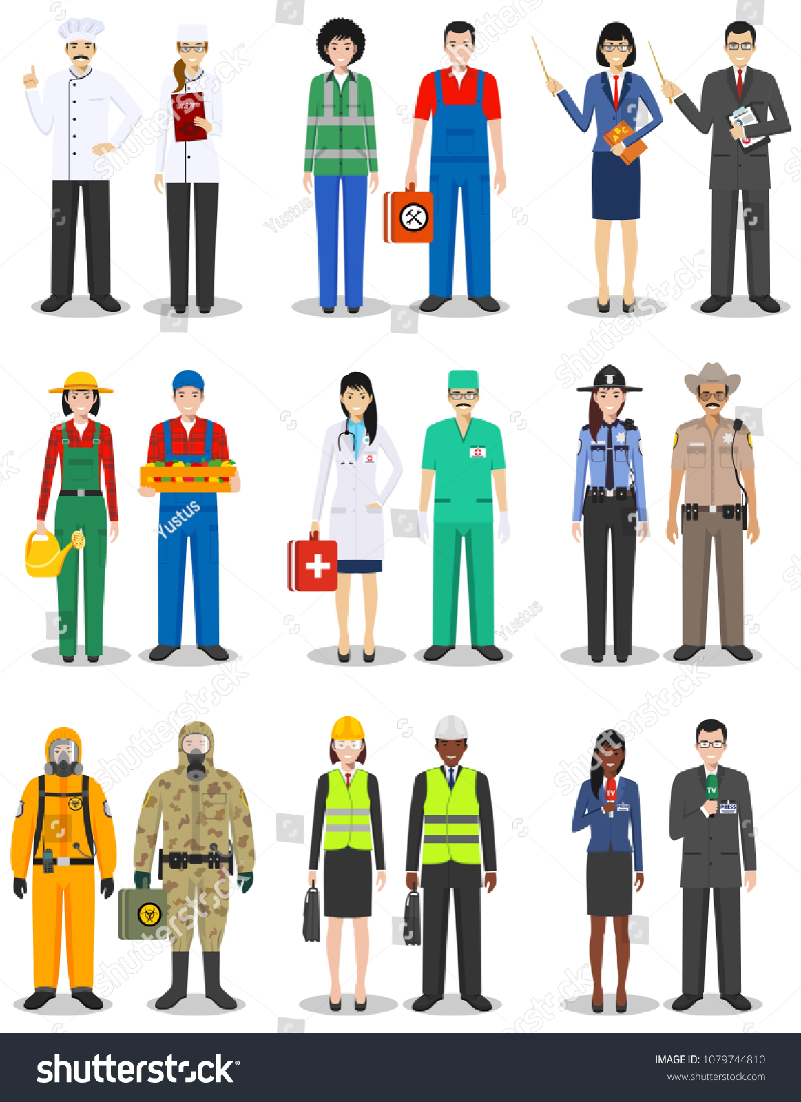 People Occupation Characters Set Flat Style Stock Vector (Royalty Free ... People Occupation Characters Set Flat Style Stock Vector (Royalty Free ...