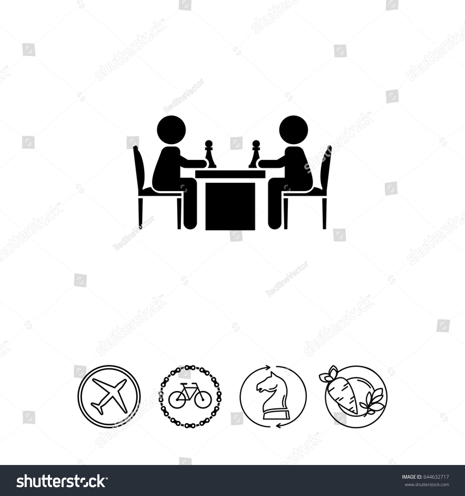 People Playing Chess Icon Stock Vector (Royalty Free) 644632717 ...