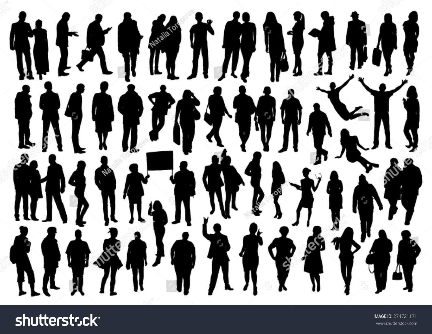 People Silhouettes Set Stock Vector (Royalty Free) 274721171 | Shutterstock