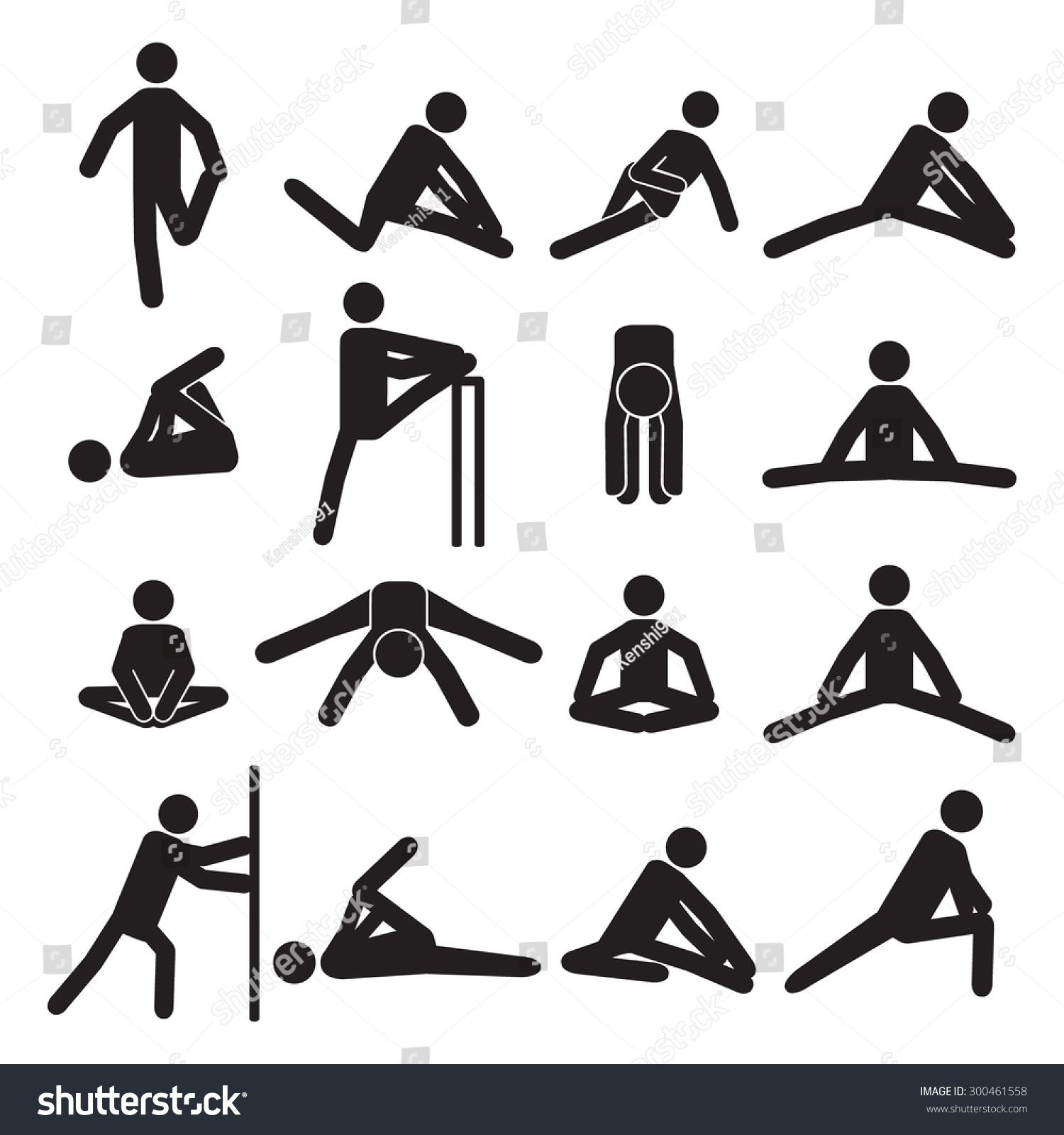 People Stretching Legs Vector Set Stock Vector 300461558 - Shutterstock