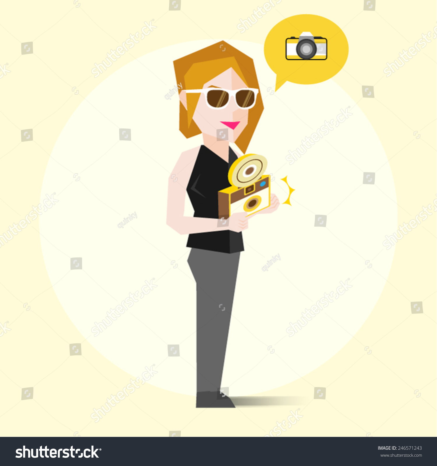 People Taking Photos Using Camera Vector Stock Vector (Royalty Free ...