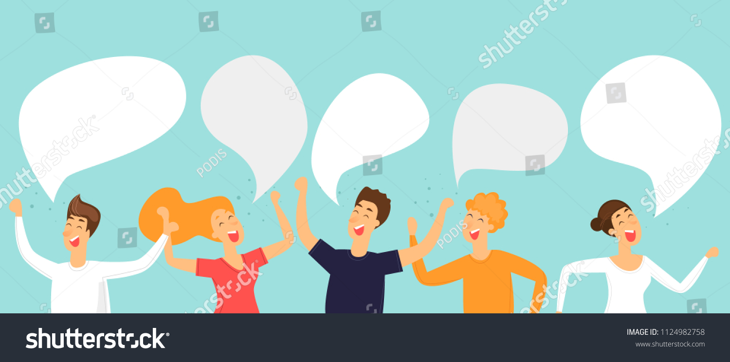 People Talk Flat Design Vector Illustration Stock Vector (Royalty Free ...