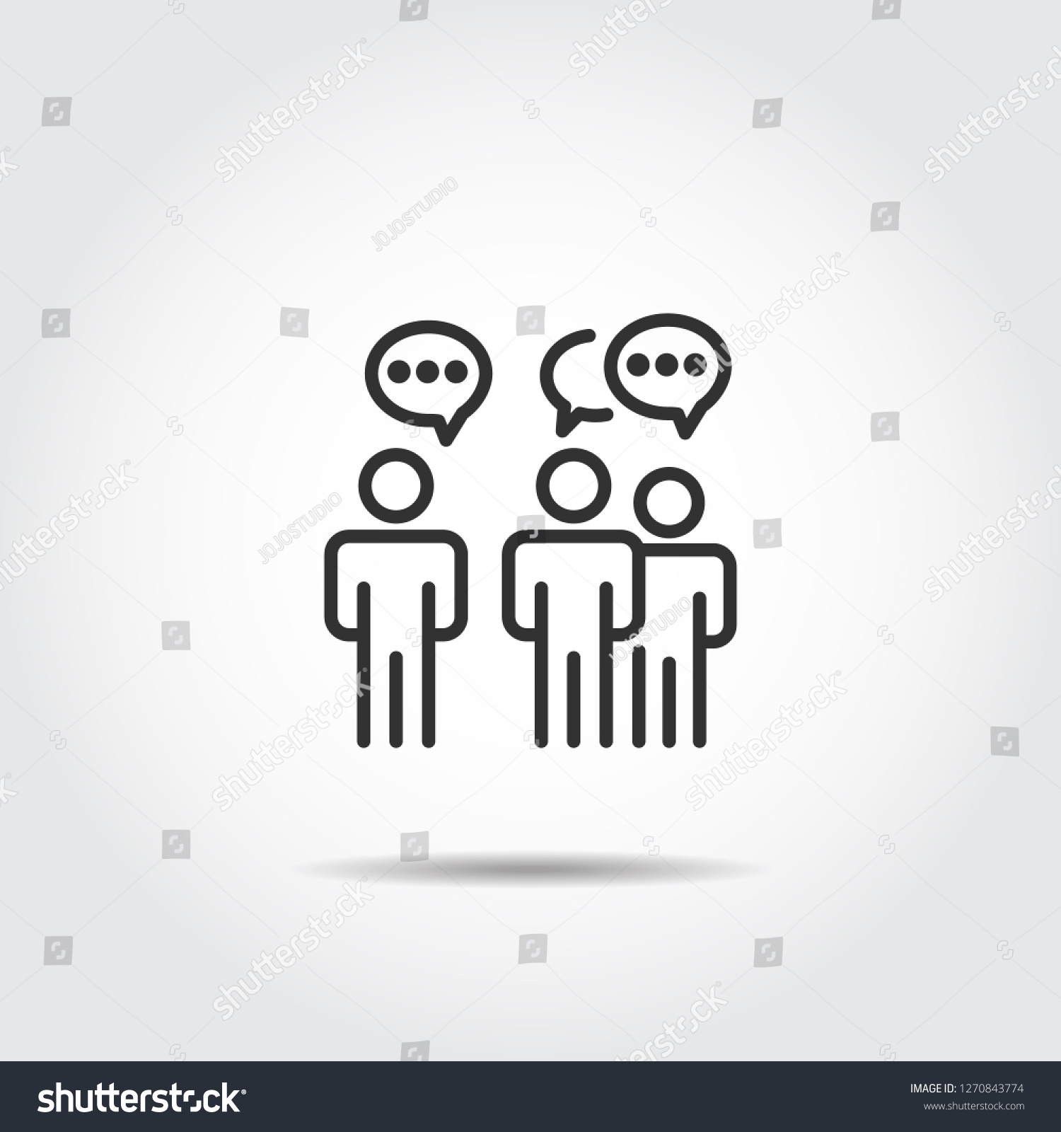 People Talking Silhouette Vector Stock Vector (Royalty Free) 1270843774