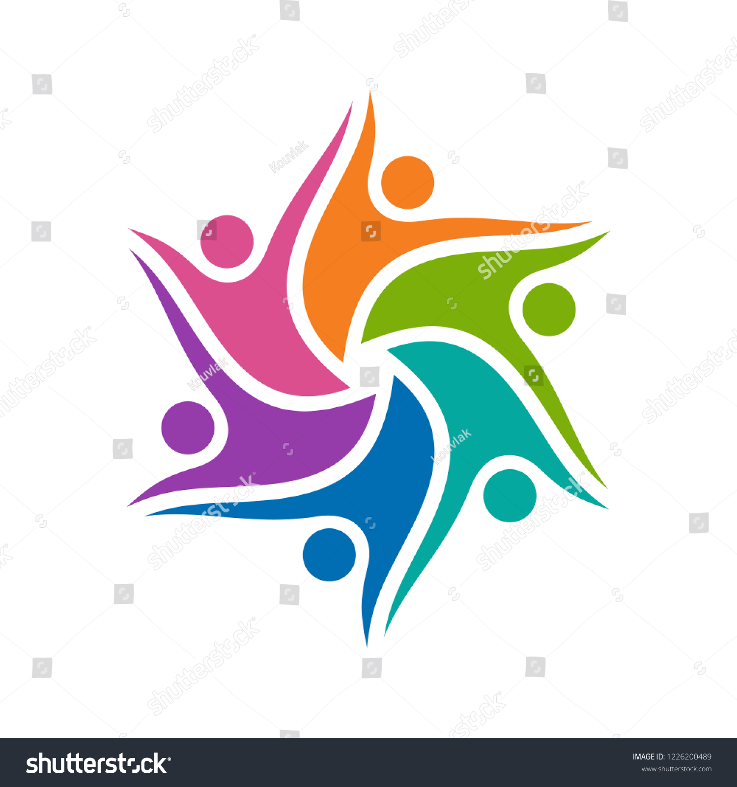 People Team Work Logo Design Template Stock Vector (Royalty Free ...