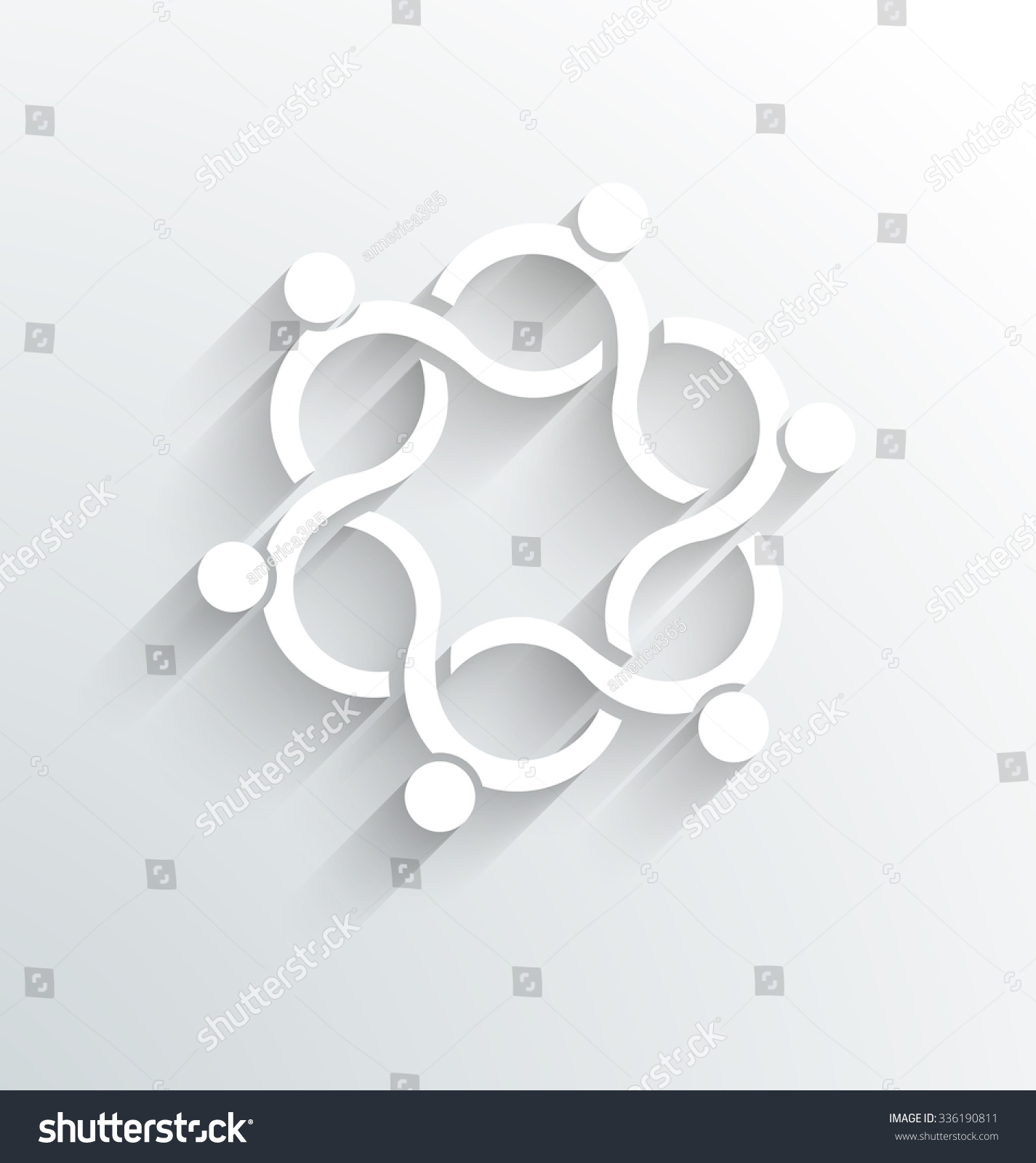 People Teamwork Wave 3d Paper Style Stock Vector (Royalty Free ...