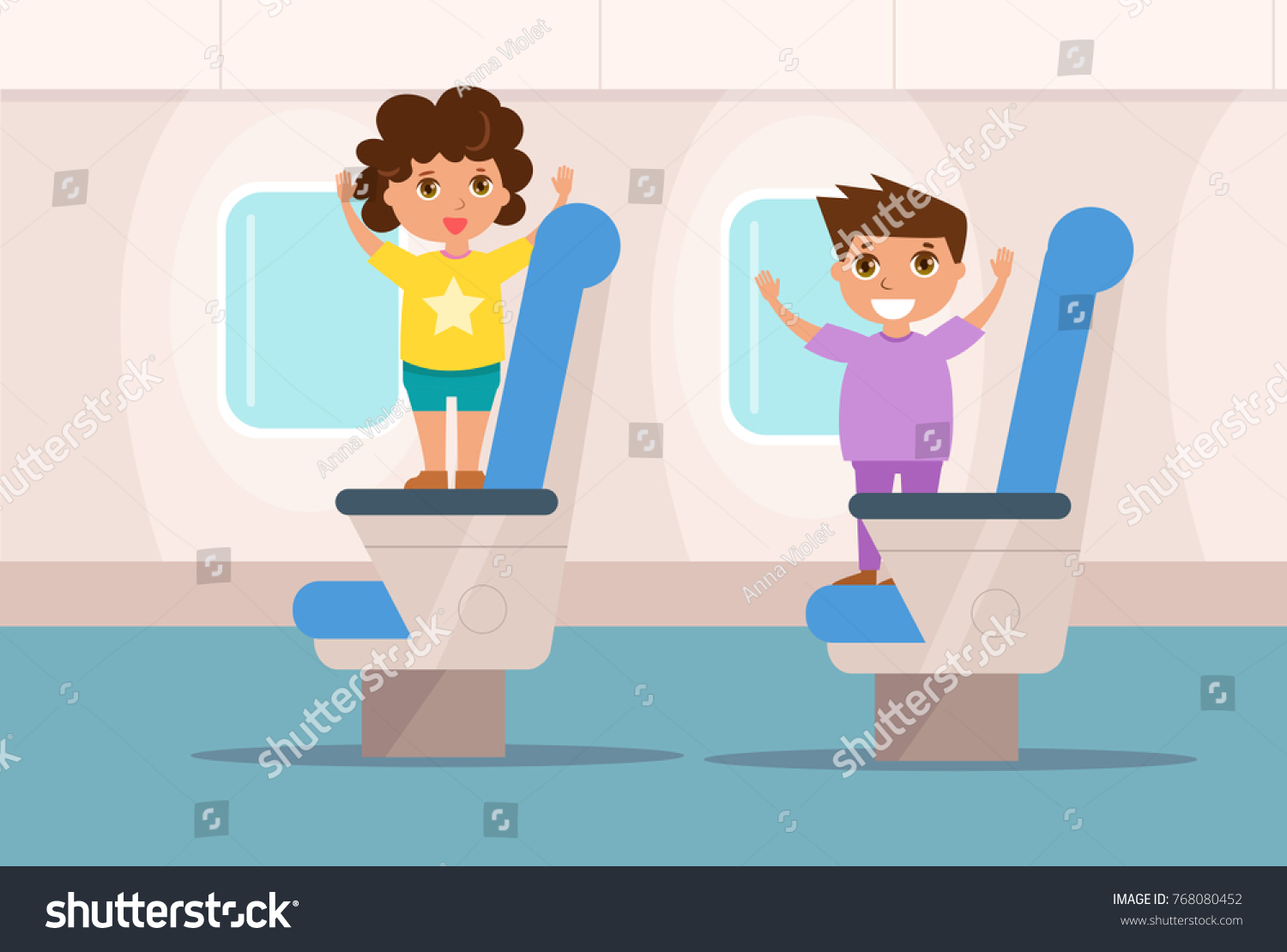 People Plane Vector Cartoon Isolated Art Stock Vector (Royalty Free ...