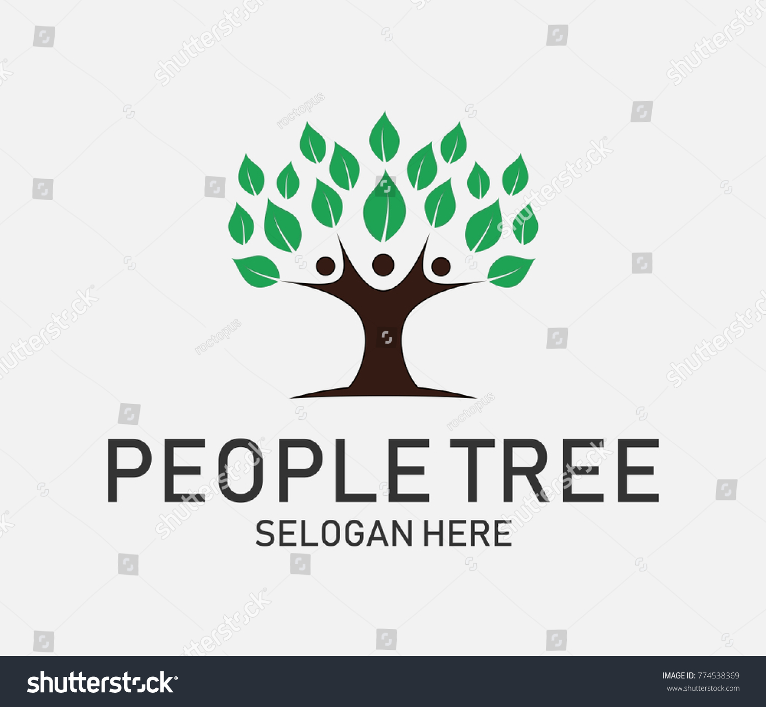 People Tree Logo Design Vector Template Stock Vector (Royalty Free ...