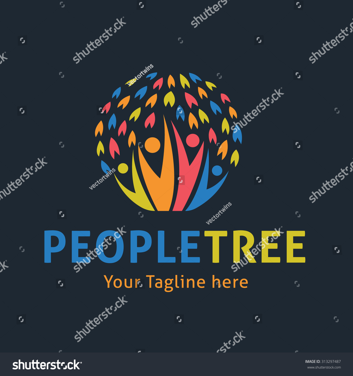 People Tree Logo Template Stock Vector (Royalty Free) 313297487 ...