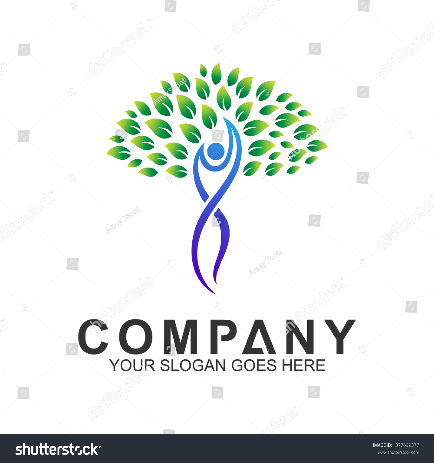 People Tree Logo Simple Design Template Stock Vector (Royalty Free ...