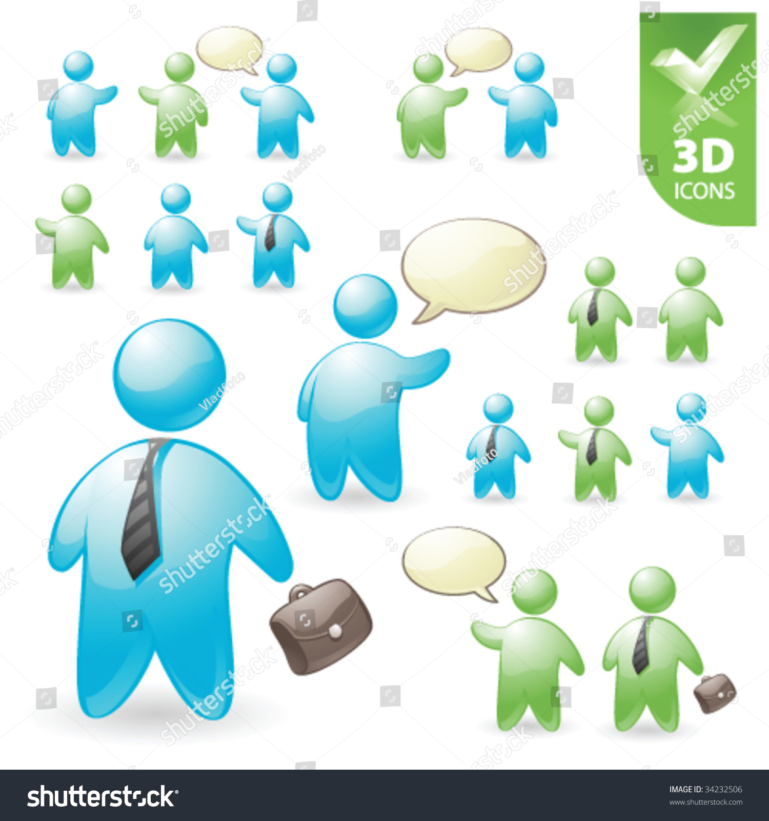 People Vector 3d Icon Set Stock Vector (Royalty Free) 34232506 ...