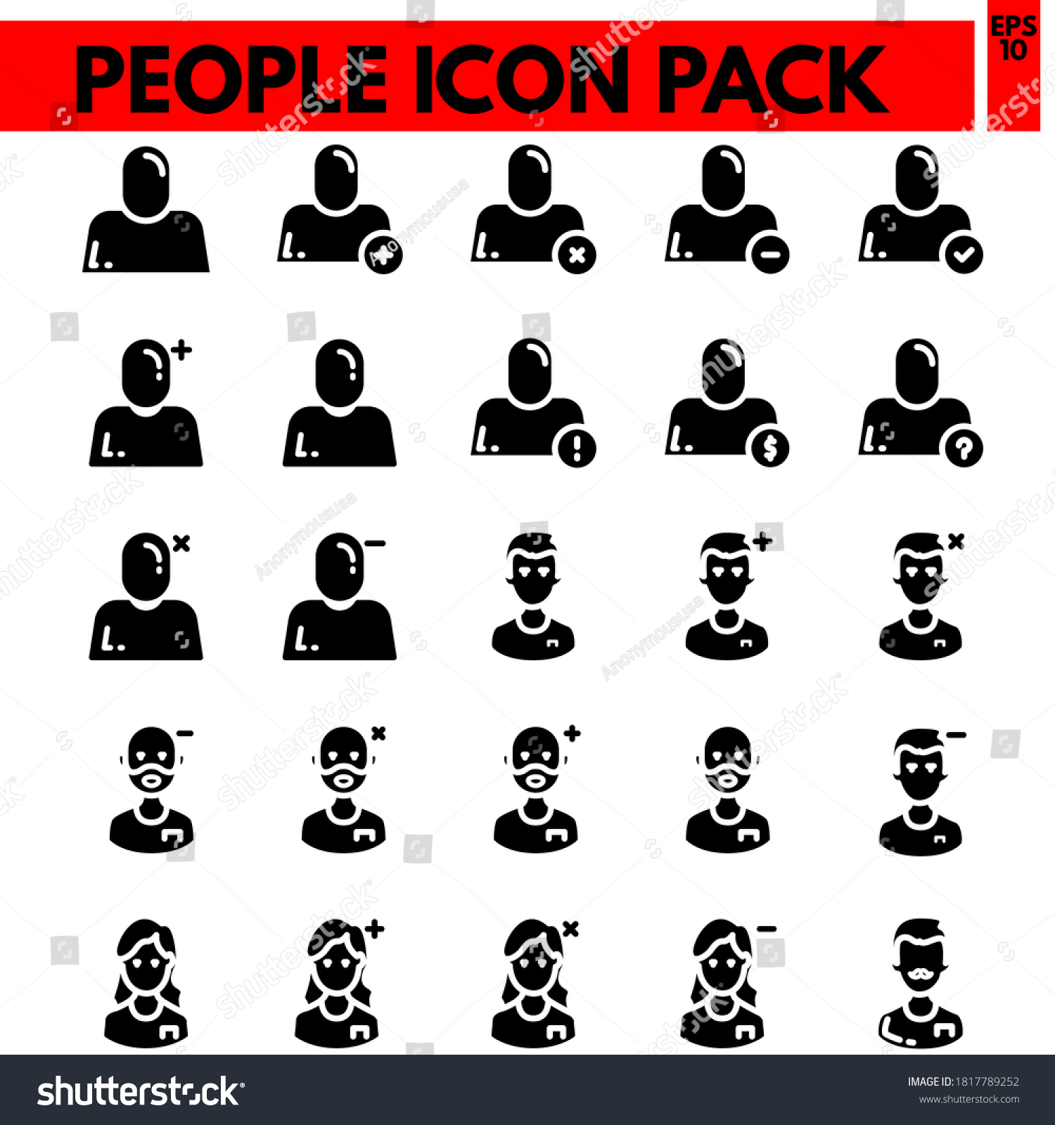 People Vector Line Icons Set Stock Vector (Royalty Free) 1817789252 ...