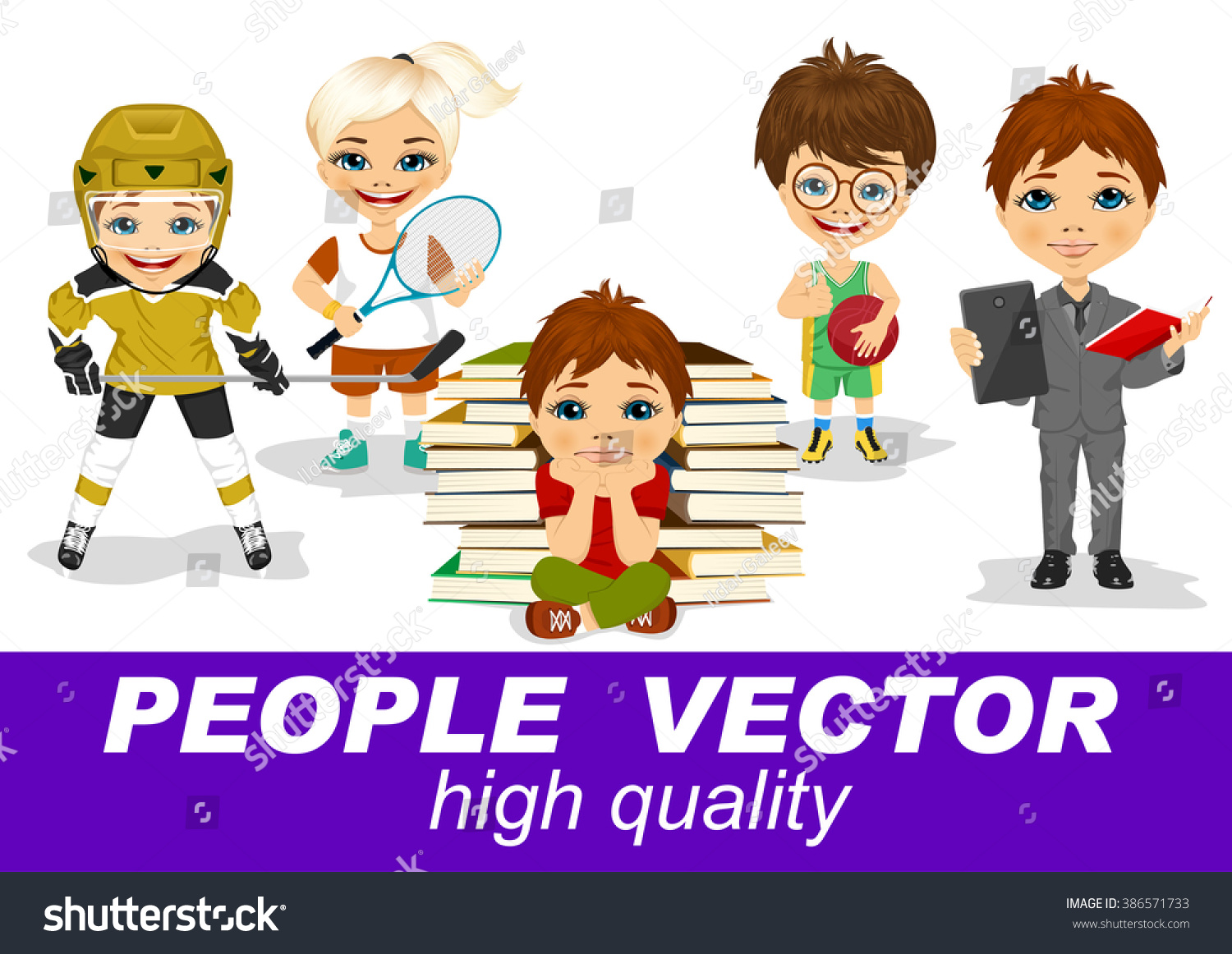 People Vector Childrens Characters Stock Vector (Royalty Free) 386571733