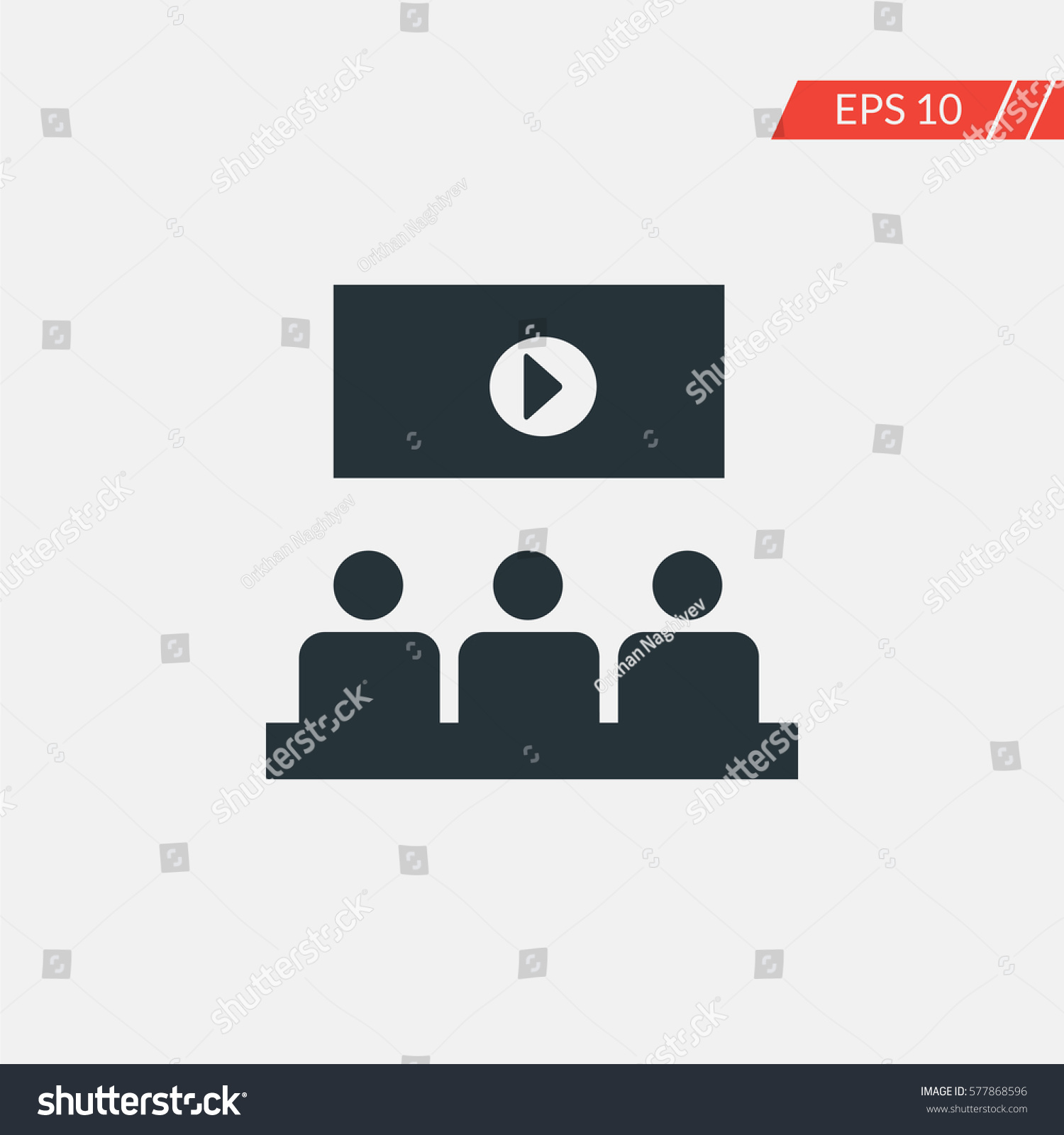 People Watching Tv Vector Icon Stock Vector (Royalty Free) 577868596 ...