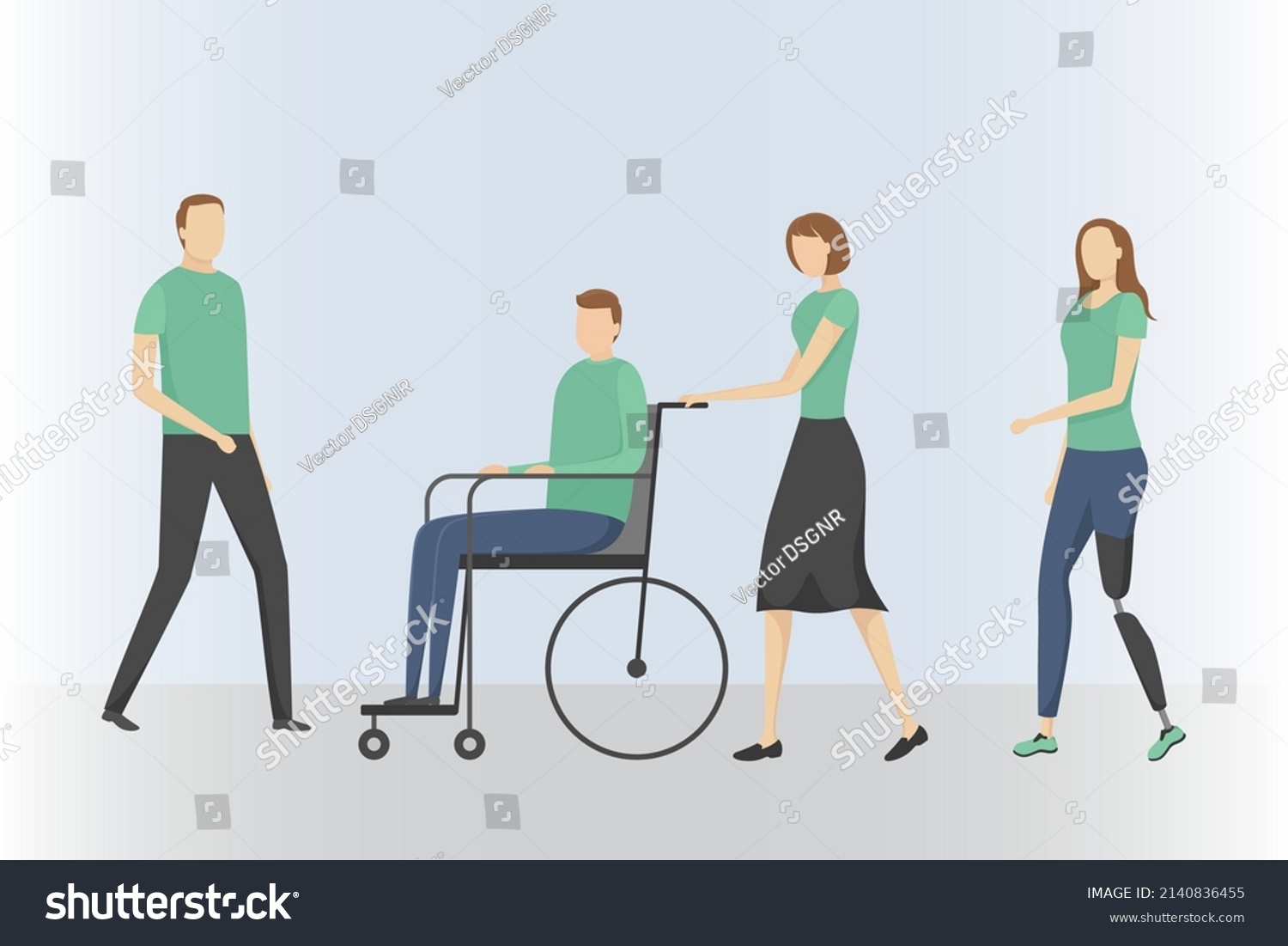 People Disabilities Vector Illustration Stock Vector (Royalty Free ...