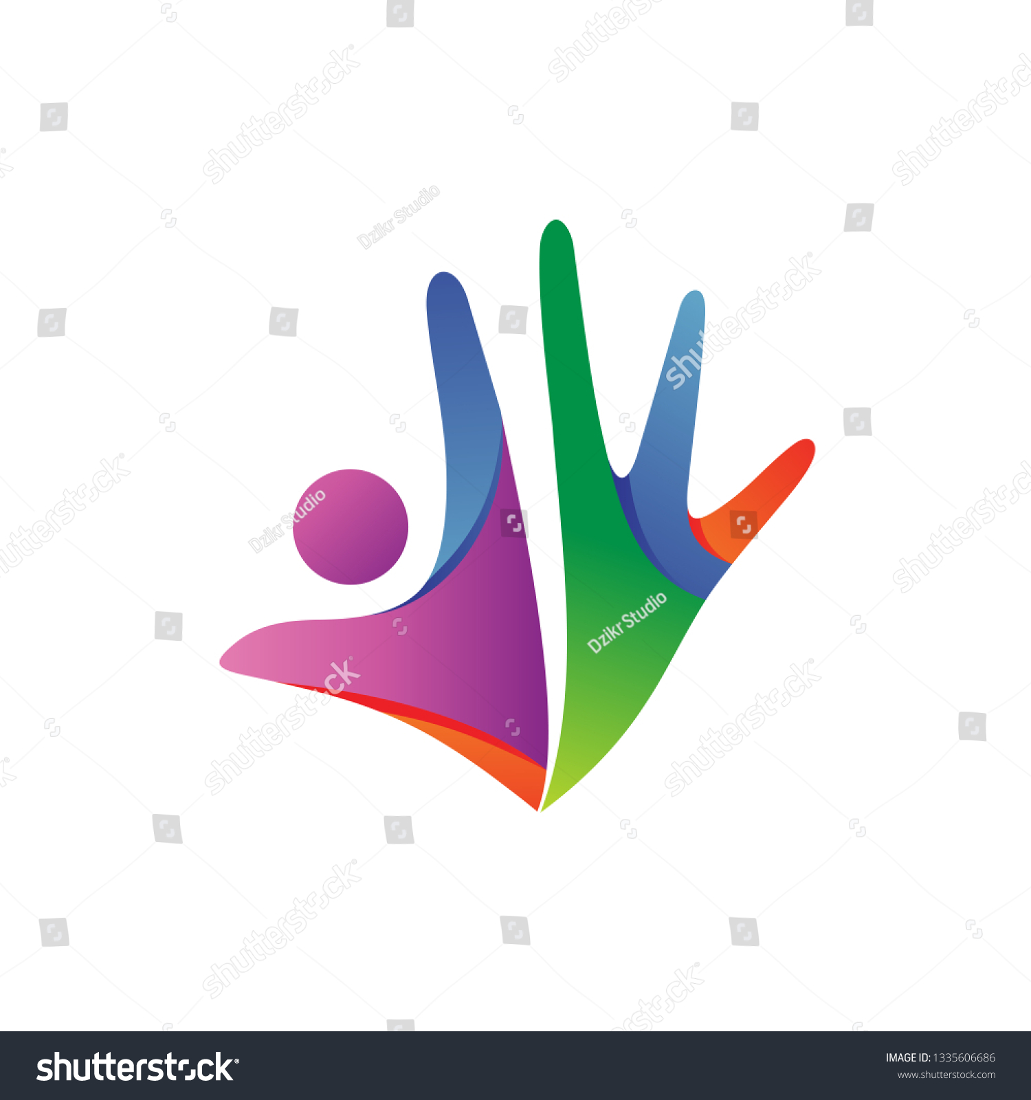People Hand Shape Logo Vector Stock Vector (Royalty Free) 1335606686