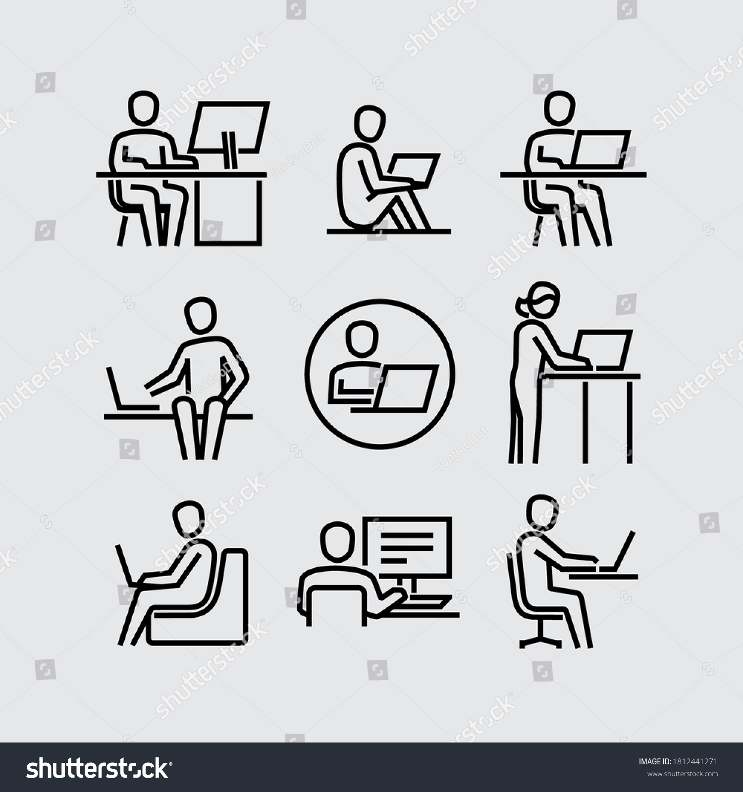 51,543 Man working on laptop icon Stock Vectors, Images & Vector Art ...