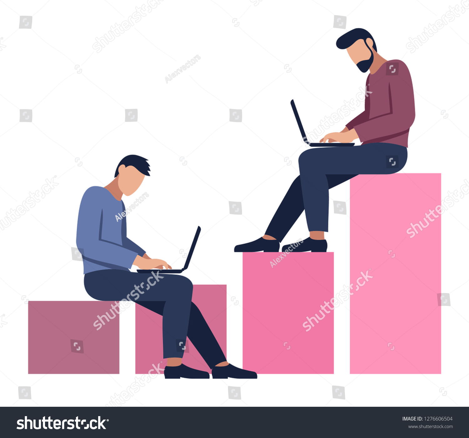 People Working Infographics Creative Abstract Vector Stock Vector ...