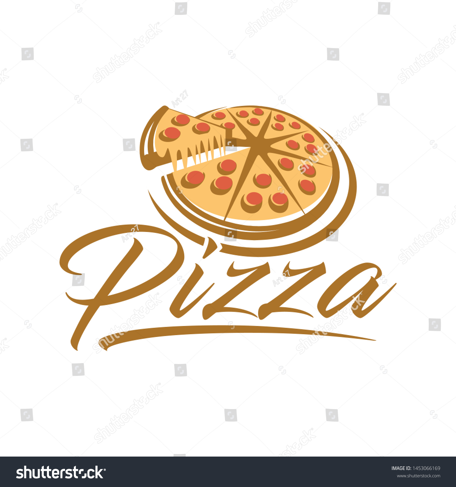 Pepperoni Pizza Logo Design Vector: เวกเตอร์สต็อก (ปลอดค่าลิขสิทธิ์ ...