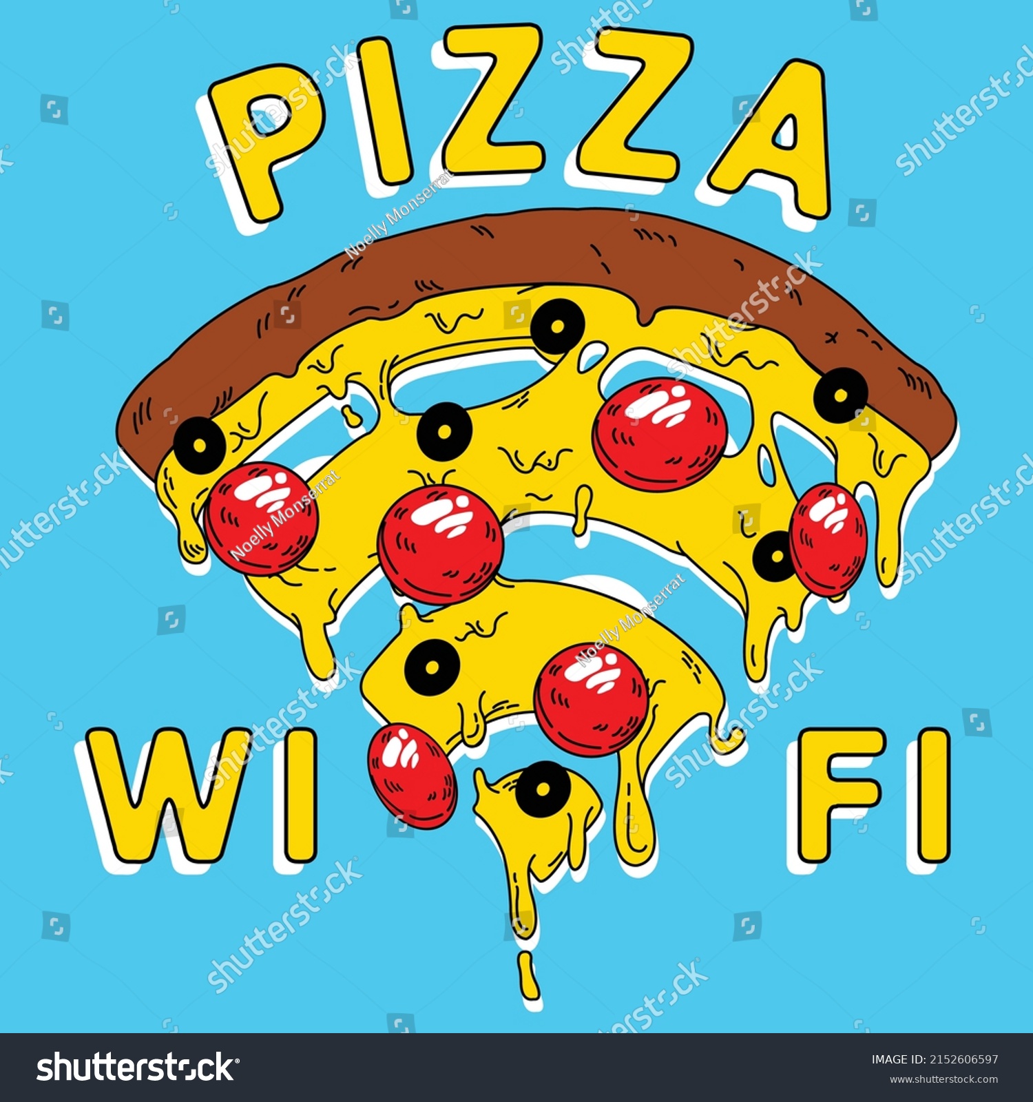Pepperoni Pizza Symbol Wifi Vector Stock Vector (Royalty Free ...