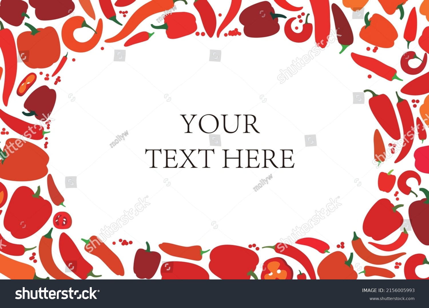 Peppers Pattern Template Vector Illustration Stock Vector (Royalty Free ...