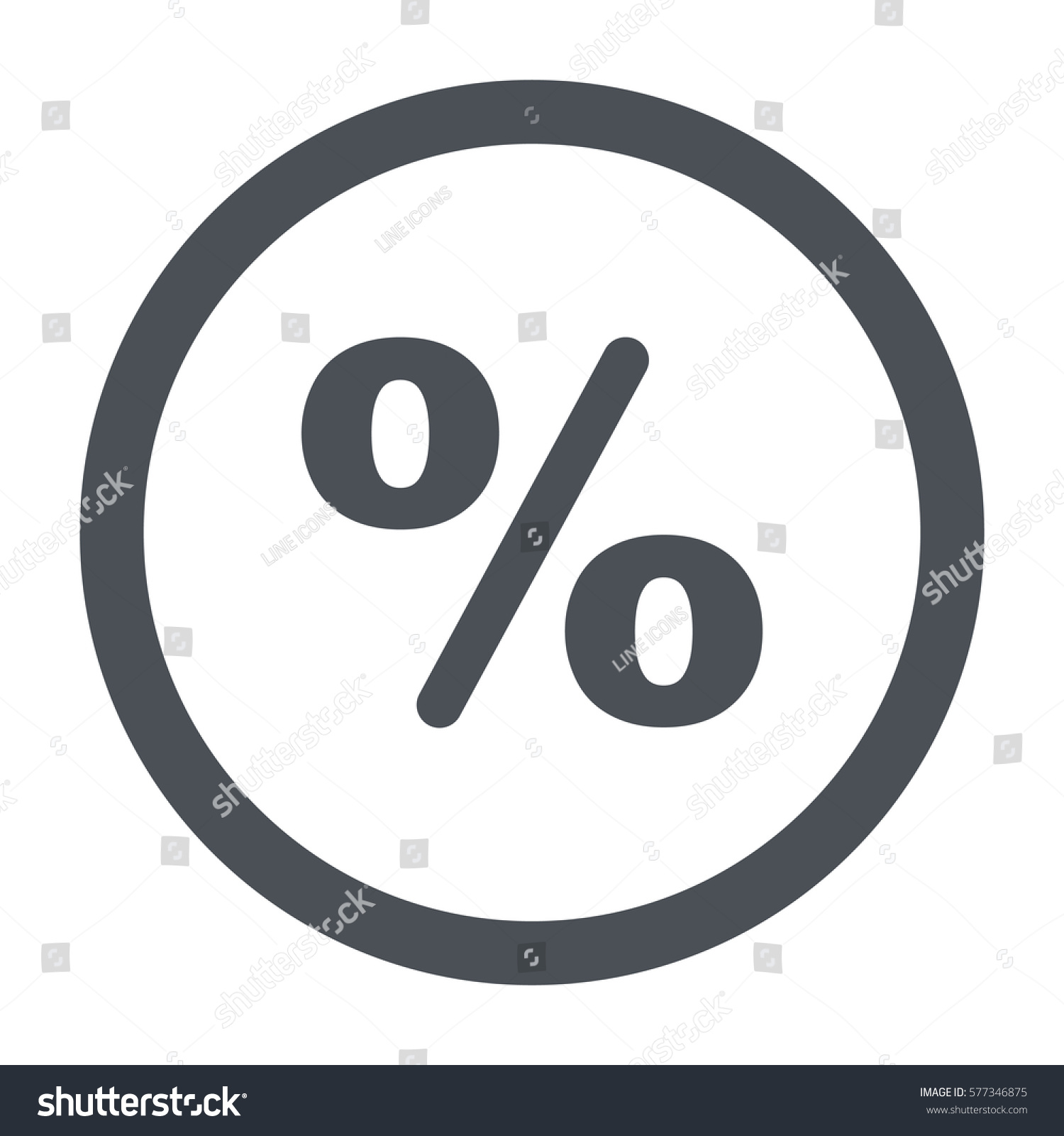 Percent Icon Flat Design Style Stock Vector 577346875 - Shutterstock