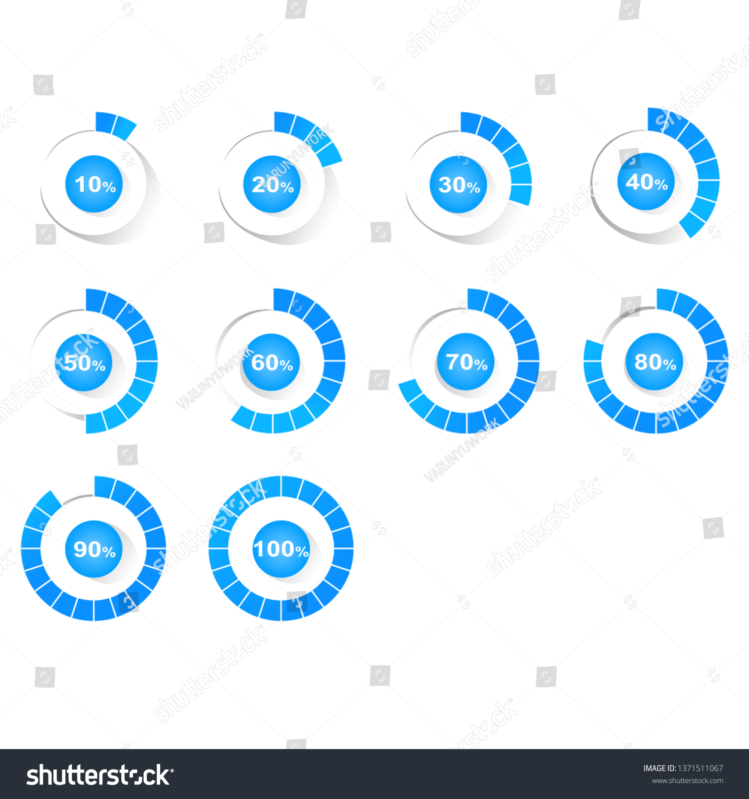 Percentage Circle Chart Stock Vector (Royalty Free) 1371511067 ...