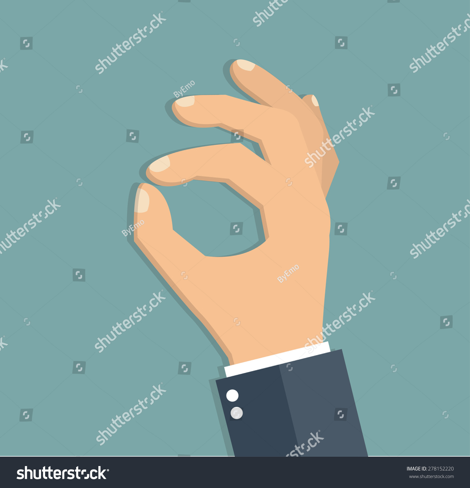 Perfect Hand Sign Flat Design Stock Vector 278152220 - Shutterstock
