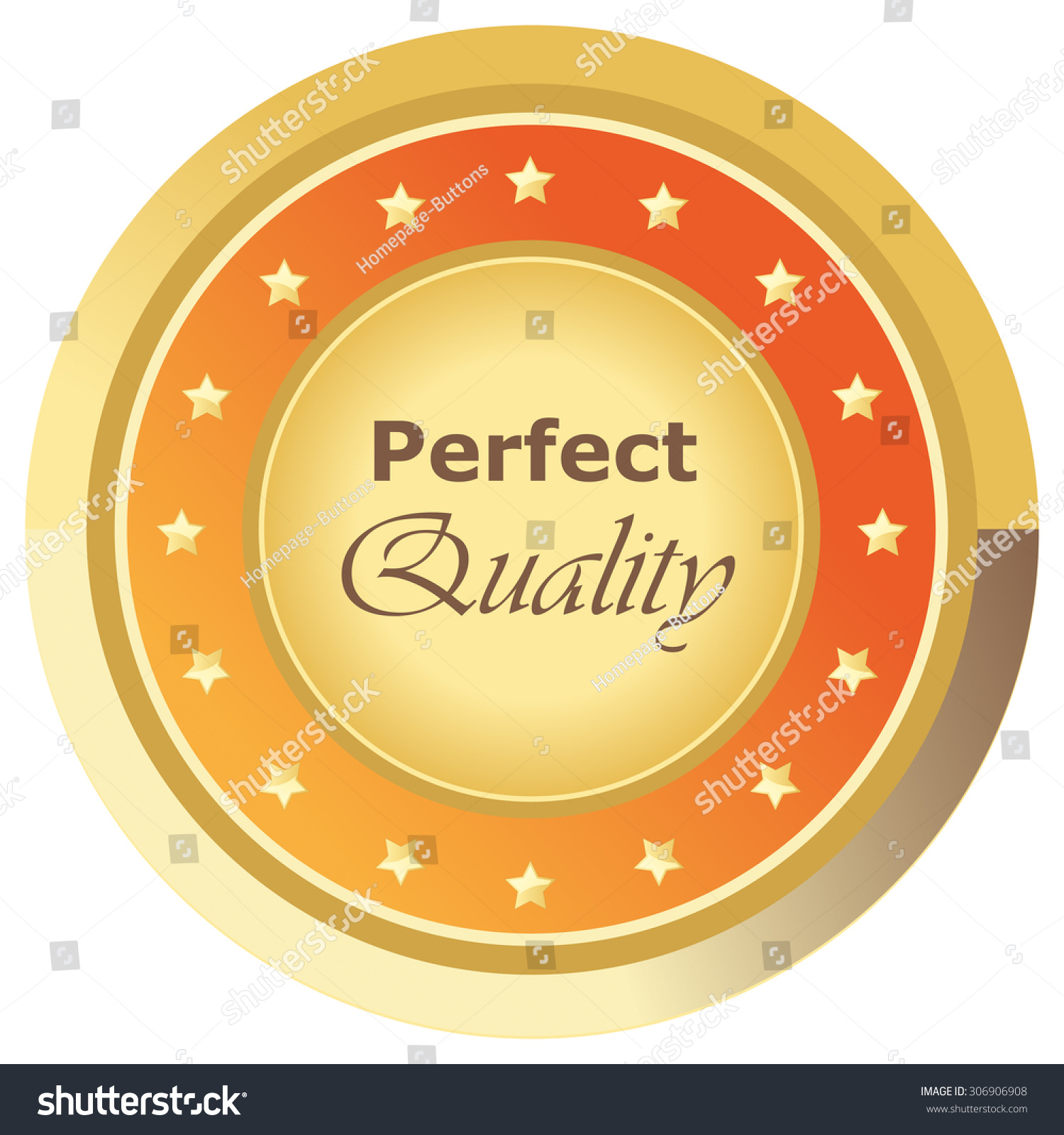 Perfect Quality Button Orange On White Stock Vector (Royalty Free ...