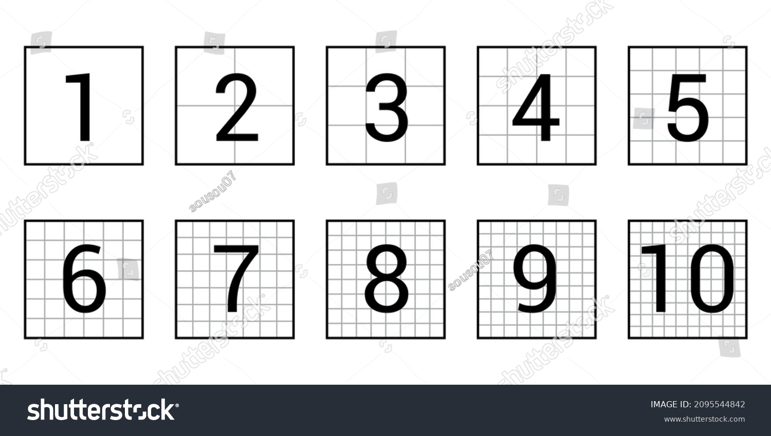 Perfect Squares Shape Chart Square Numbers Stock Vector (Royalty Free ...